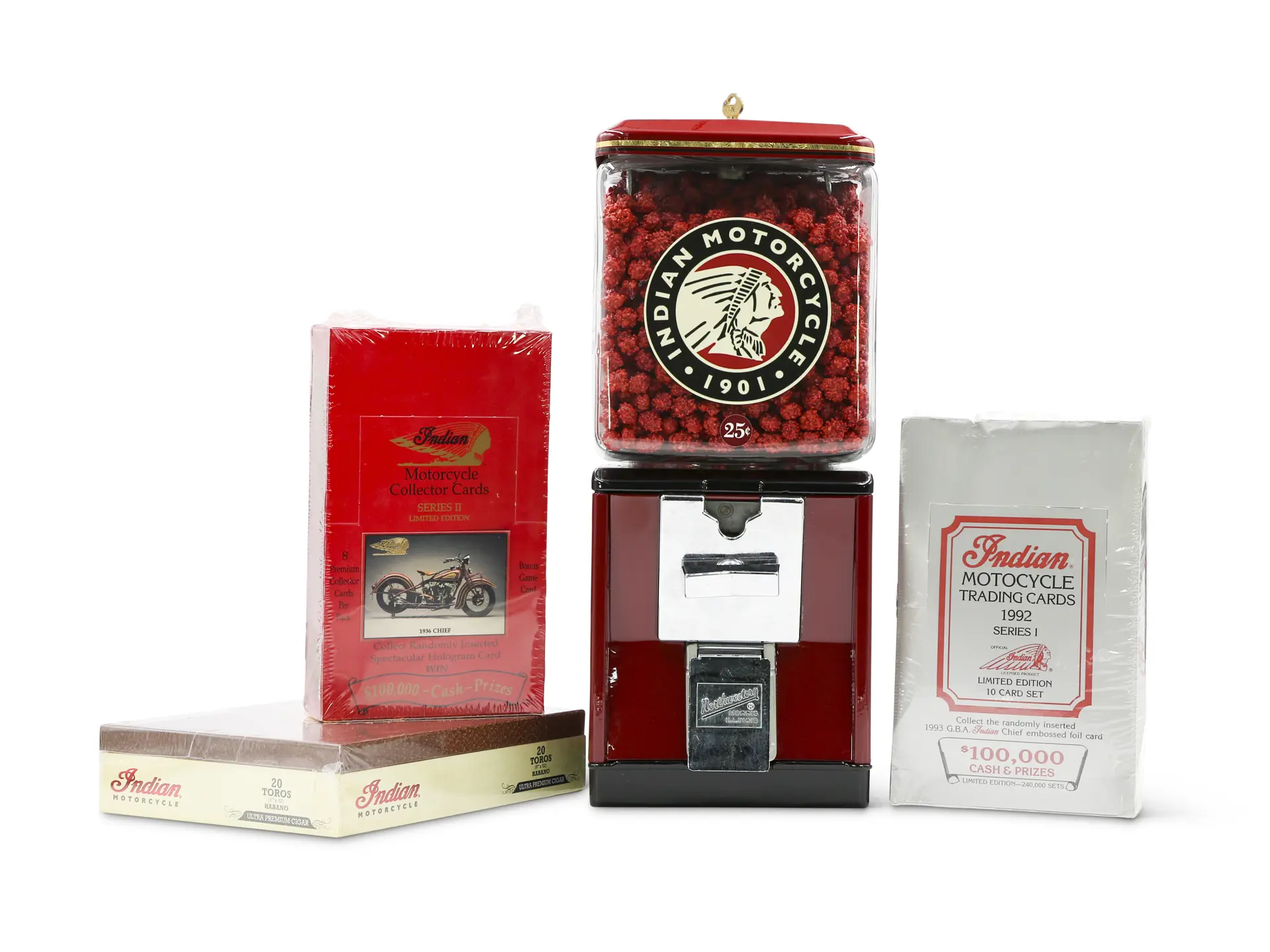 Indian Motorcycle-Themed Northwestern Gumball Machine and Collectibles ...