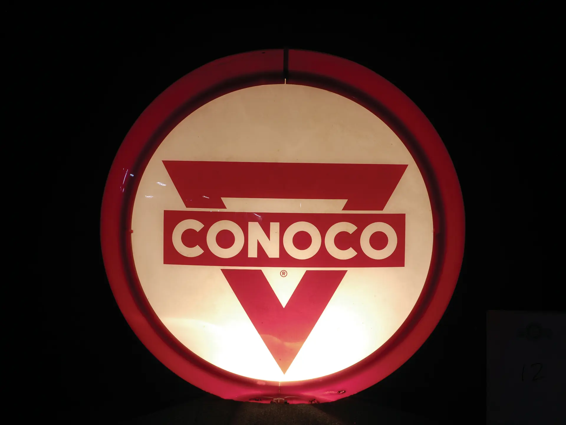 Conoco gas globe with plastic frame. All in very good original ...
