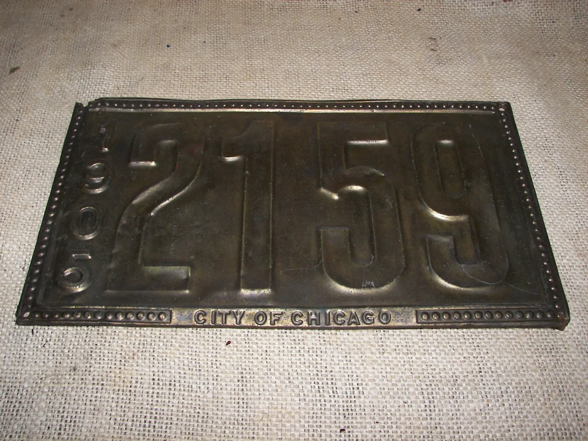 City of Chicago Four Digit License Plate- 1905 | The Lee Roy Hartung ...