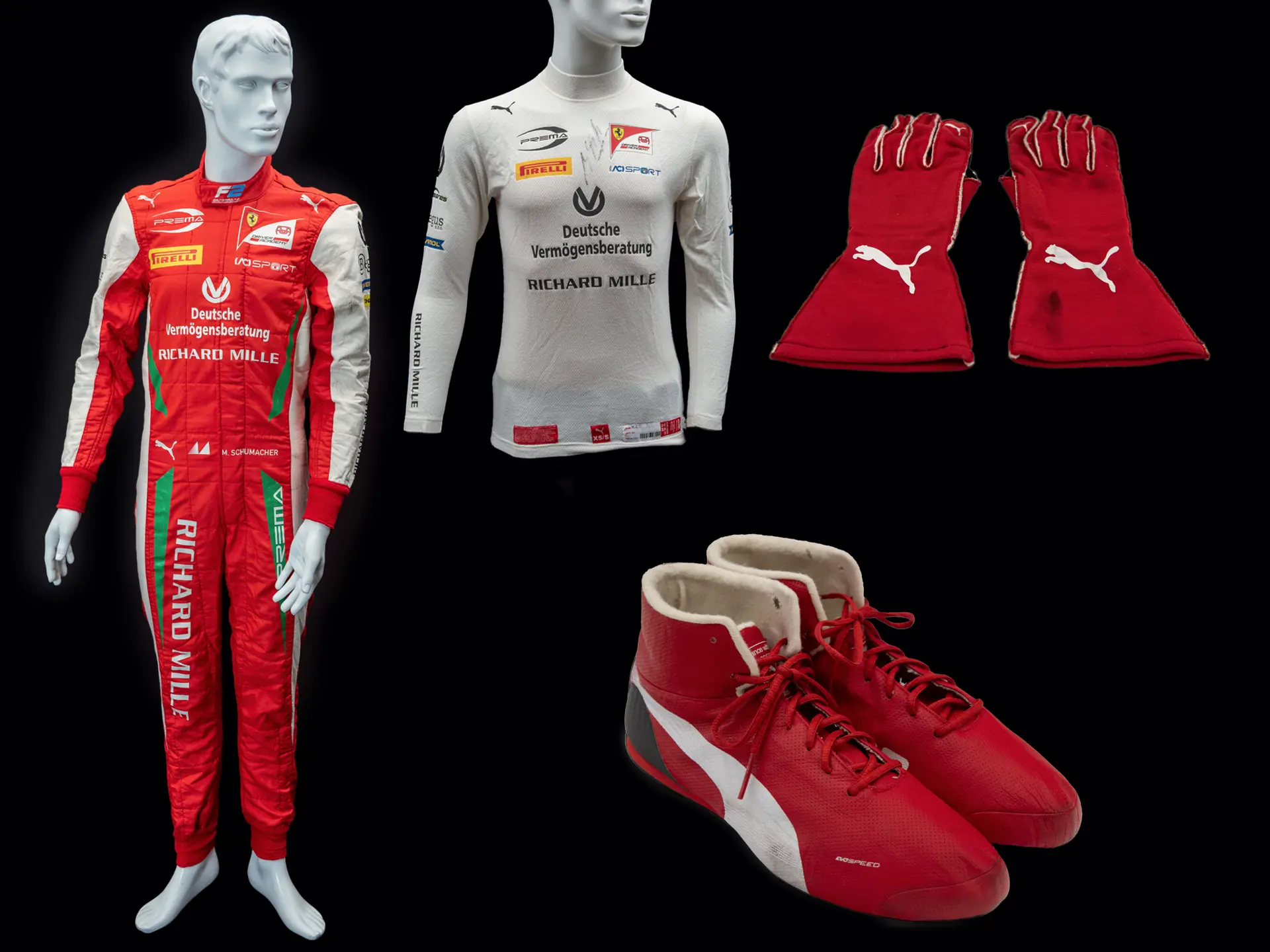 2019 Mick Schumacher Scuderia Ferrari Formula 2 Puma Racing Suit and ...