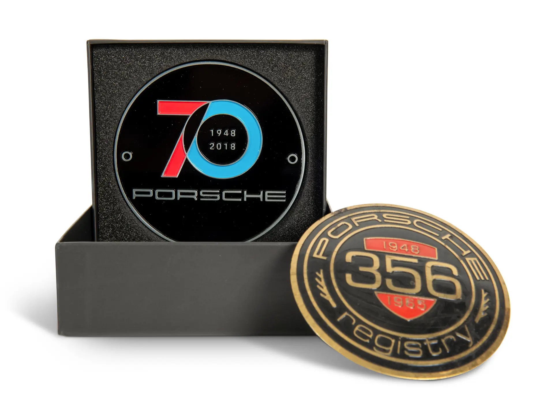 Porsche 356 Registry Anniversary and 70th Anniversary Radiator Badges ...