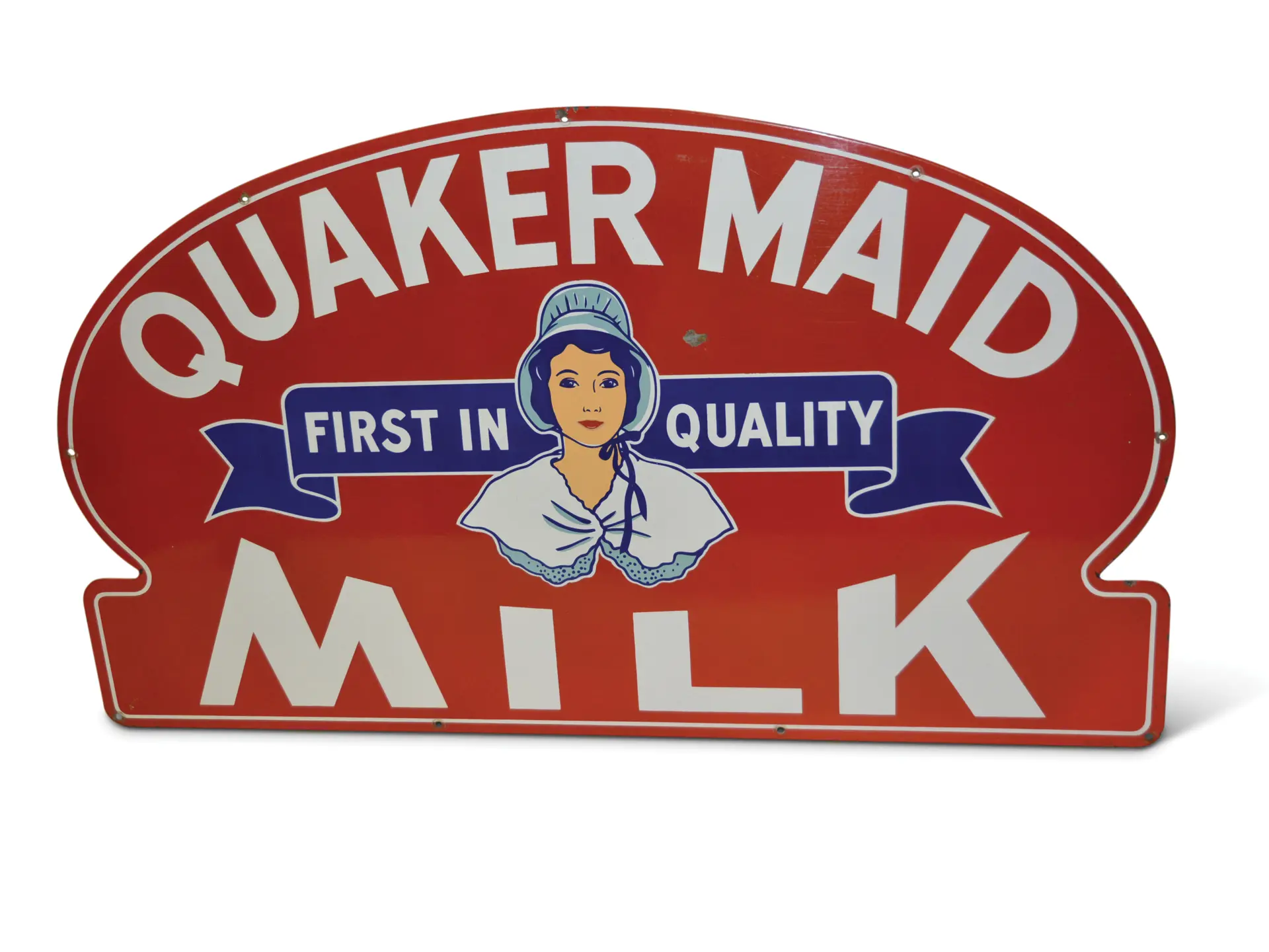 "Quaker Maid Milk First in Quality" with Logo Porcelain Sign | Auburn ...