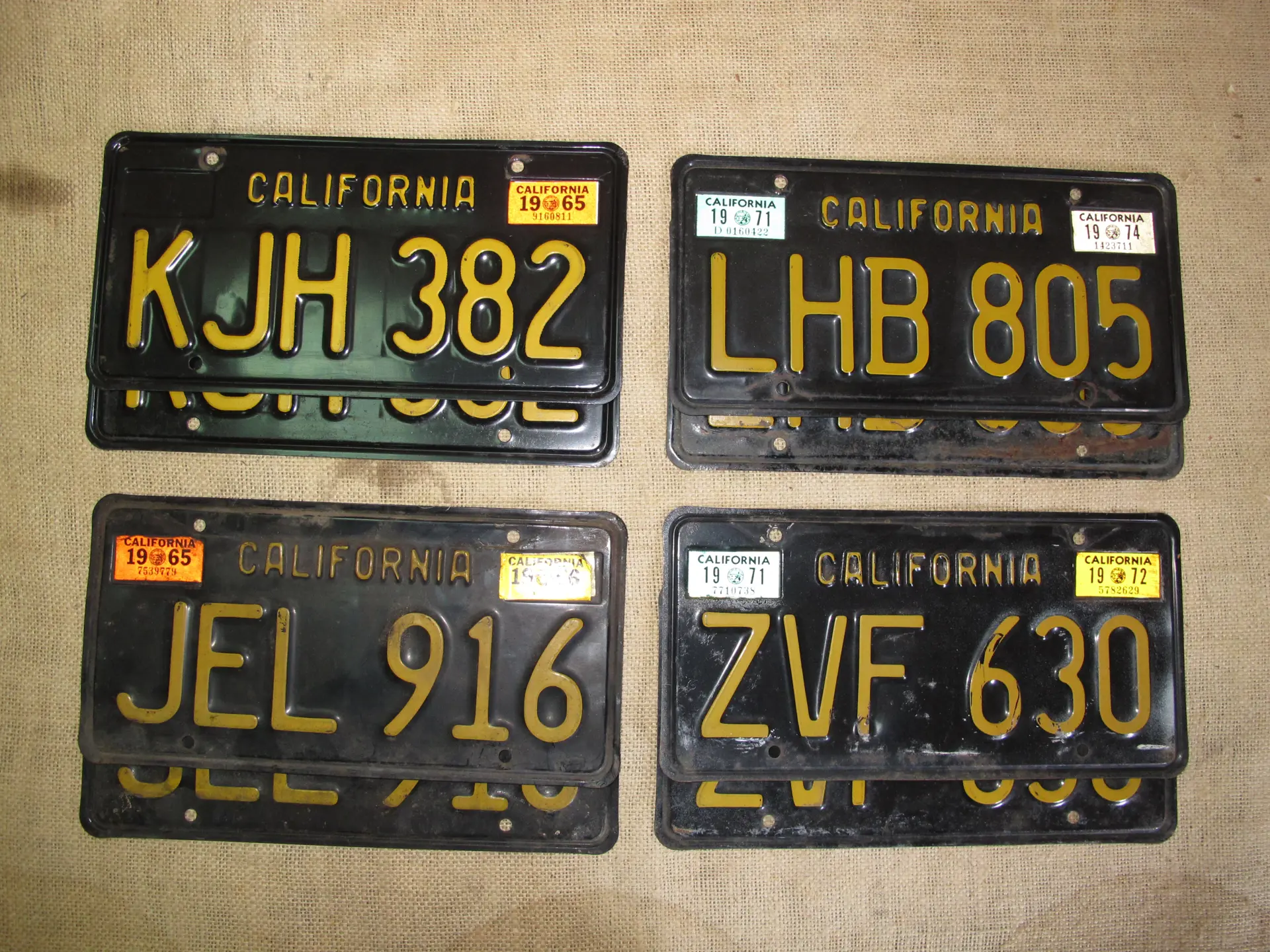 California Paired Black License Plates | The Lee Roy Hartung Collection ...