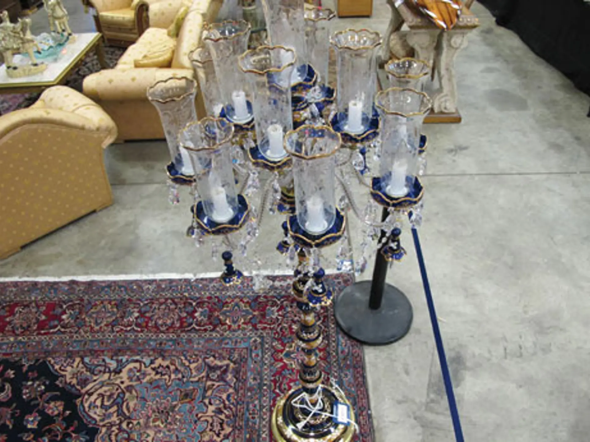 Set of two Floor Lamp Chandiliers, One Glass Chandilier. | Auburn Fall ...