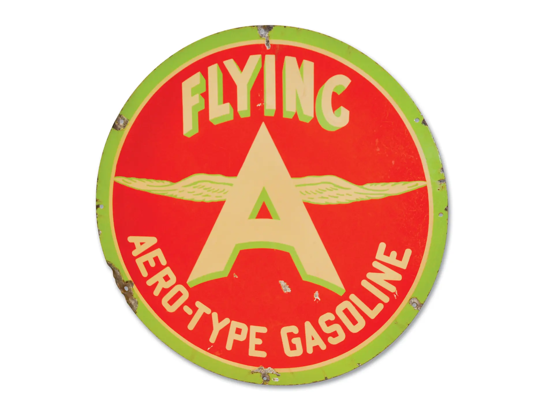 Flying A Aero-Type Gasoline with Chicken Wing Logo Sign | Auburn Spring ...