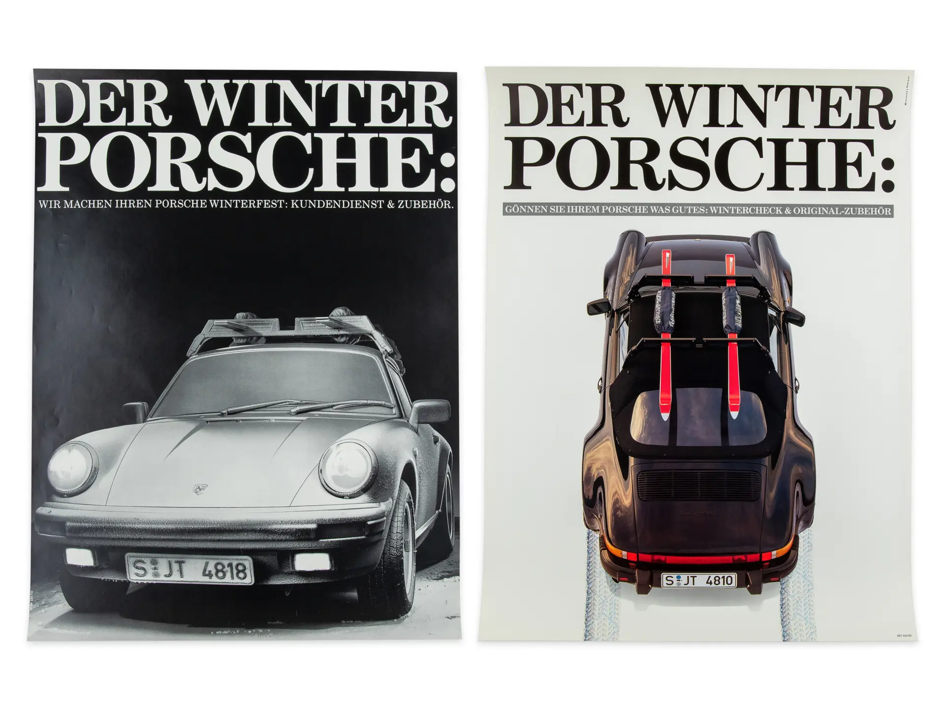 Two "Der Winter Porsche" Porsche 911 Advertising Posters, German | The ...