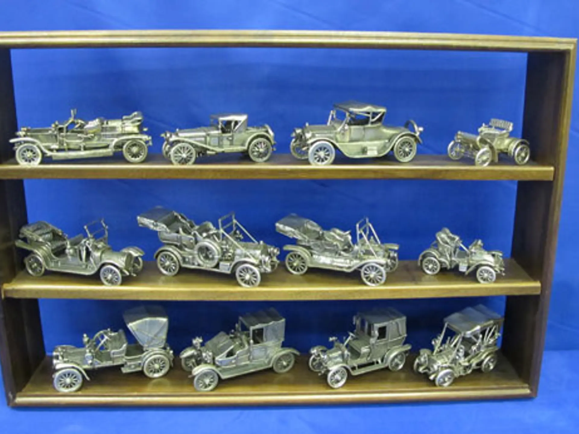 12-Sterling Silver Miniature Cars and Display Case 1/43 Scale | Auburn ...