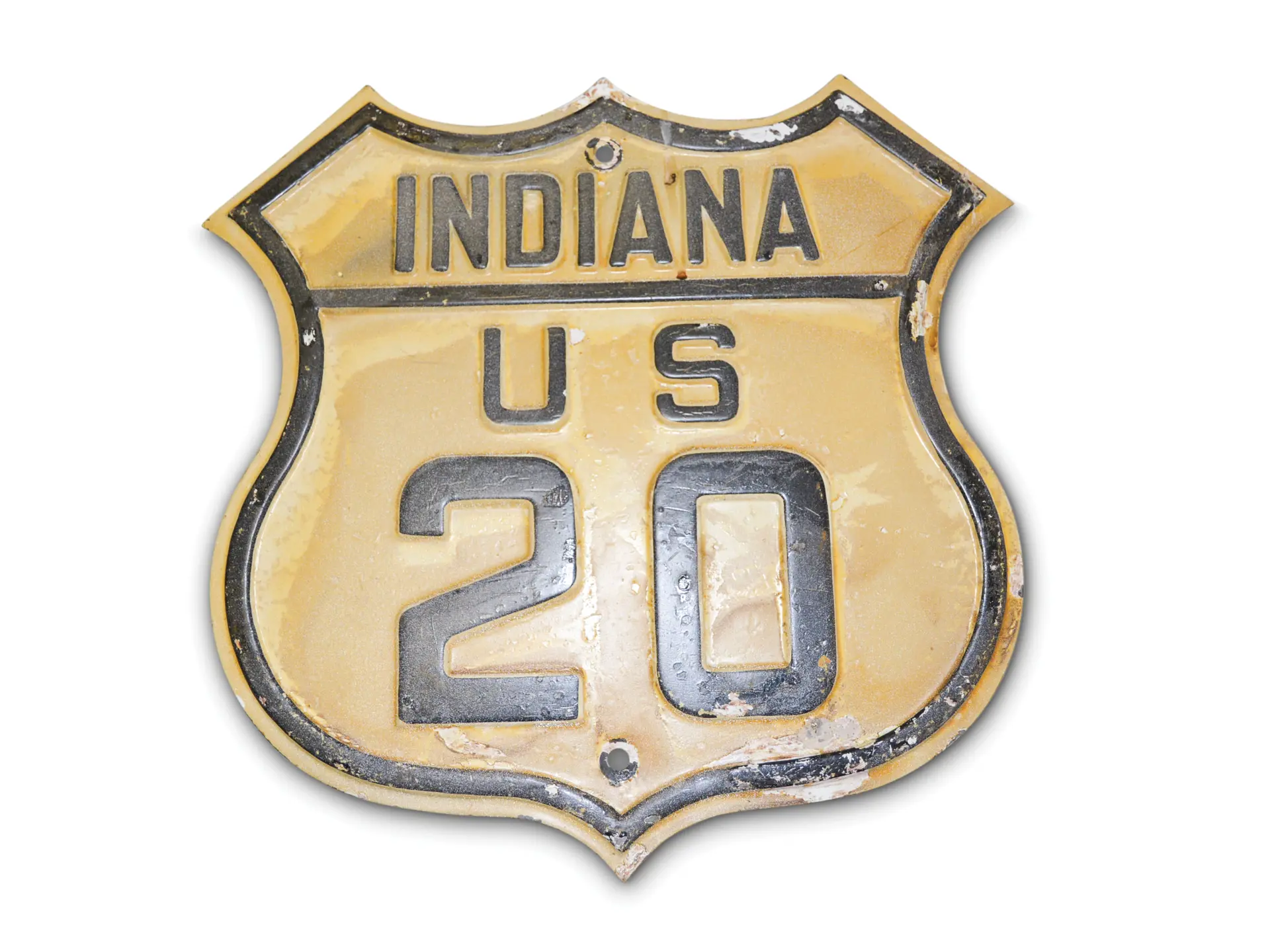 Indiana U.S. Route 20 Shield Tin Sign | Auburn Fall 2019 | RM Sotheby's