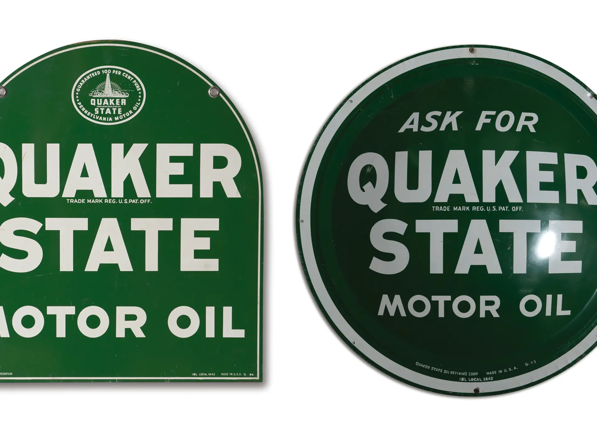 Two Quaker State Signs | The Dingman Collection 2012 | RM Sotheby's