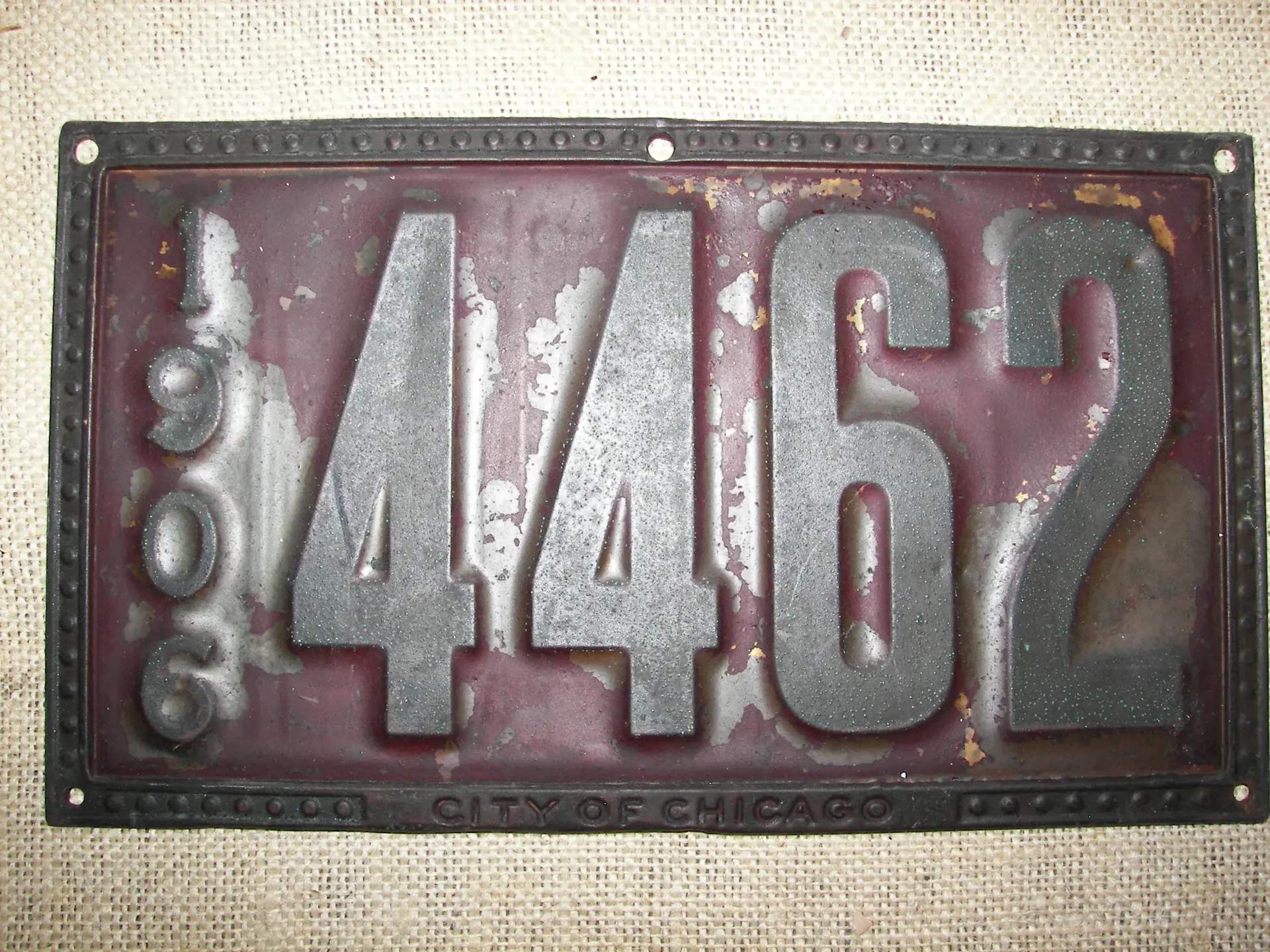 City of Chicago Four Digit License Plate- 1906 | The Lee Roy Hartung ...