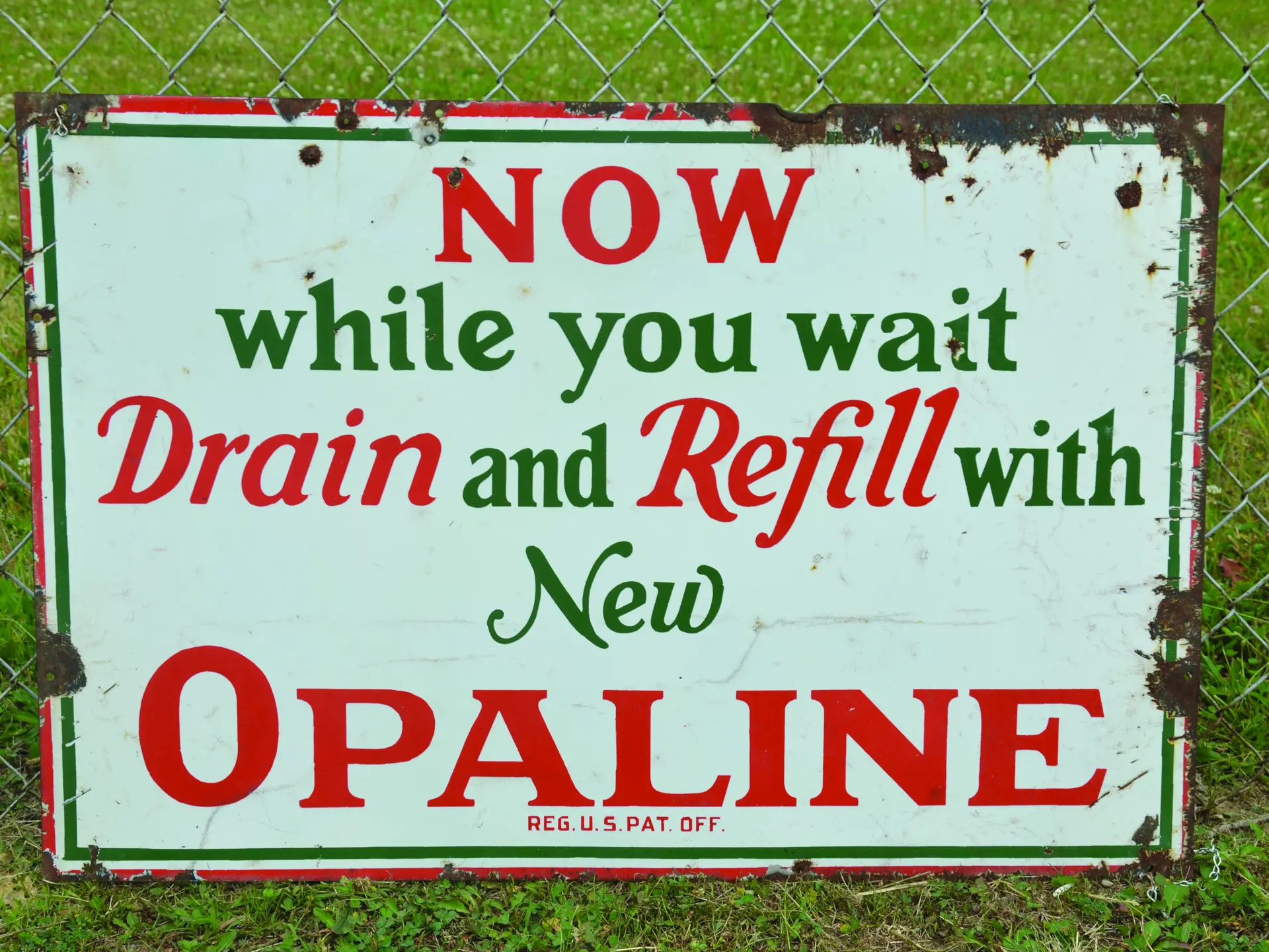 A single-sided, porcelain ‘Sinclair Opaline’ sign, 36" x 24". | Auburn ...