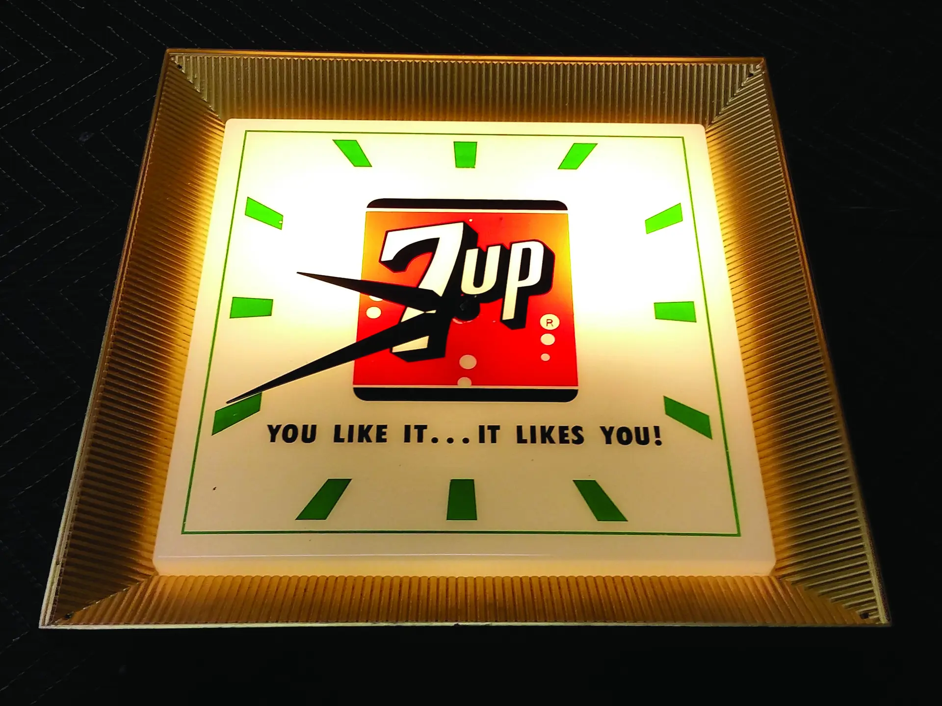 7up lighted clock, 1950s, original, 15x15in | Auburn Fall 2016 | RM ...