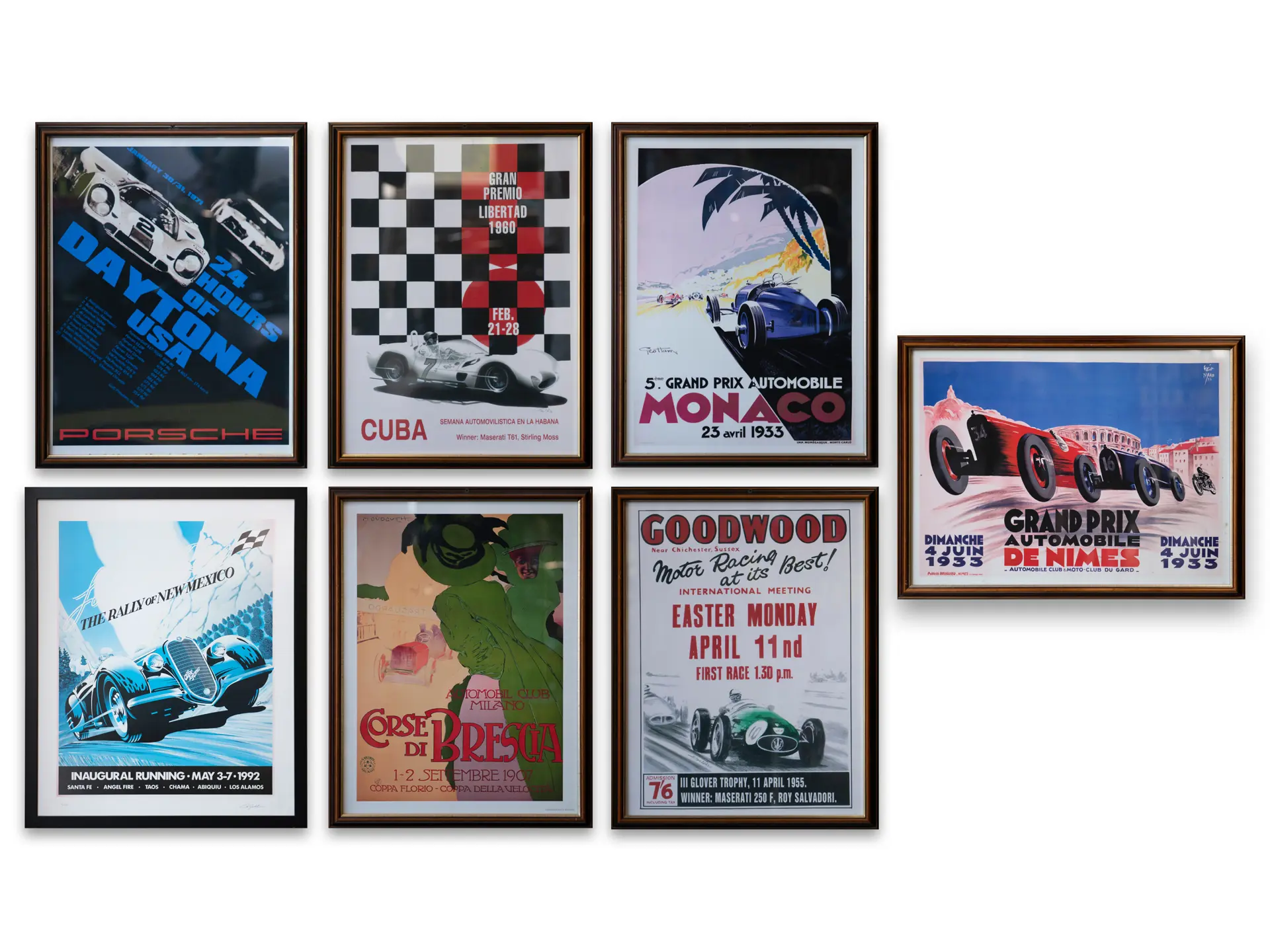 Seven Framed Racing Posters | Gene Ponder Collection | RM Sotheby's