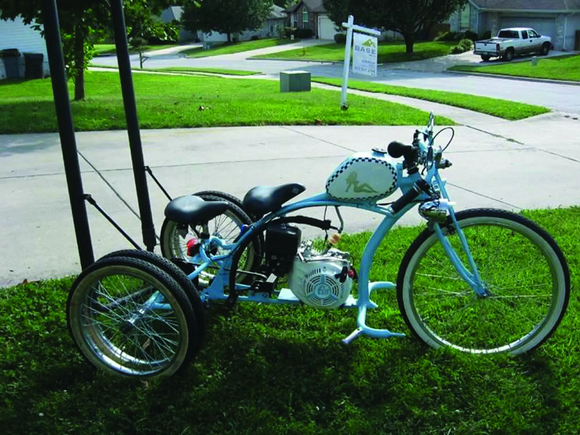 Old-school, gas-powered, motorized, custom trike. | Fort Lauderdale ...