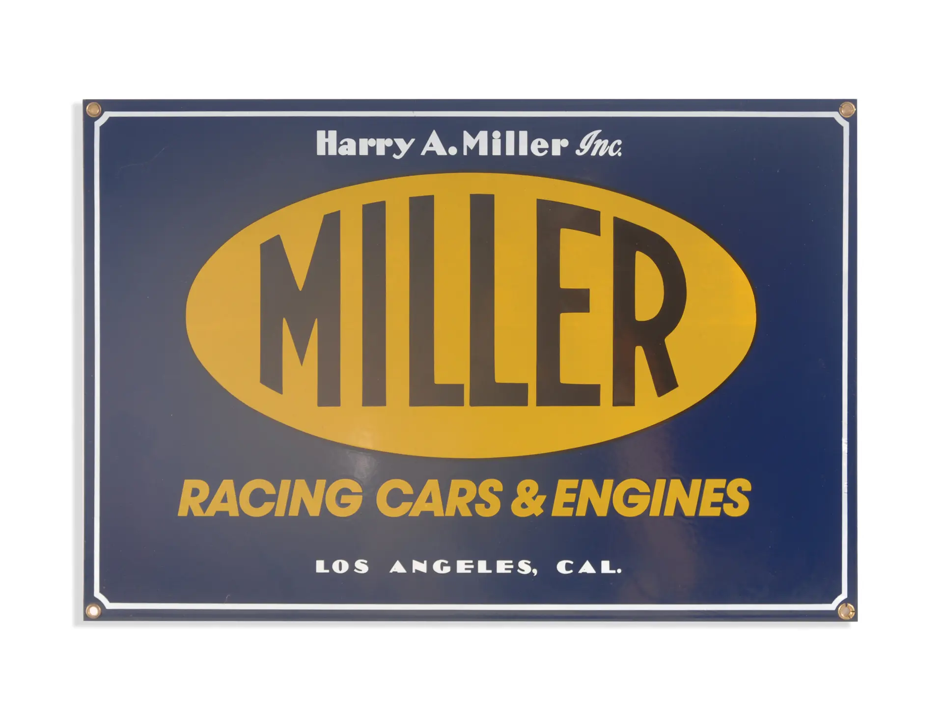 MILLER RACING CARS & ENGINES SIGN | The Ponder Collection | RM Sotheby's