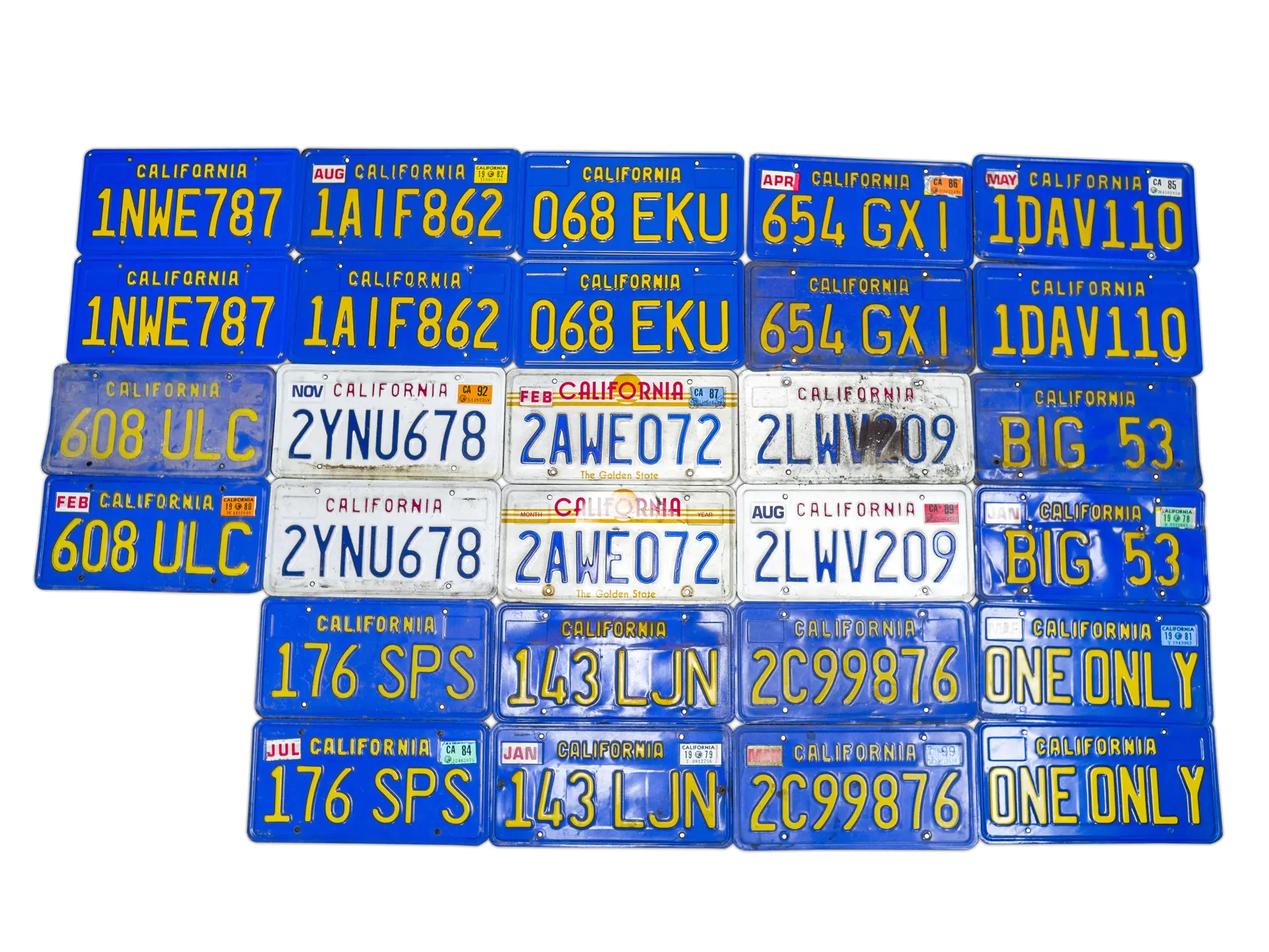 Pairs of Blue and Yellow California License Plates | THE MITOSINKA ...