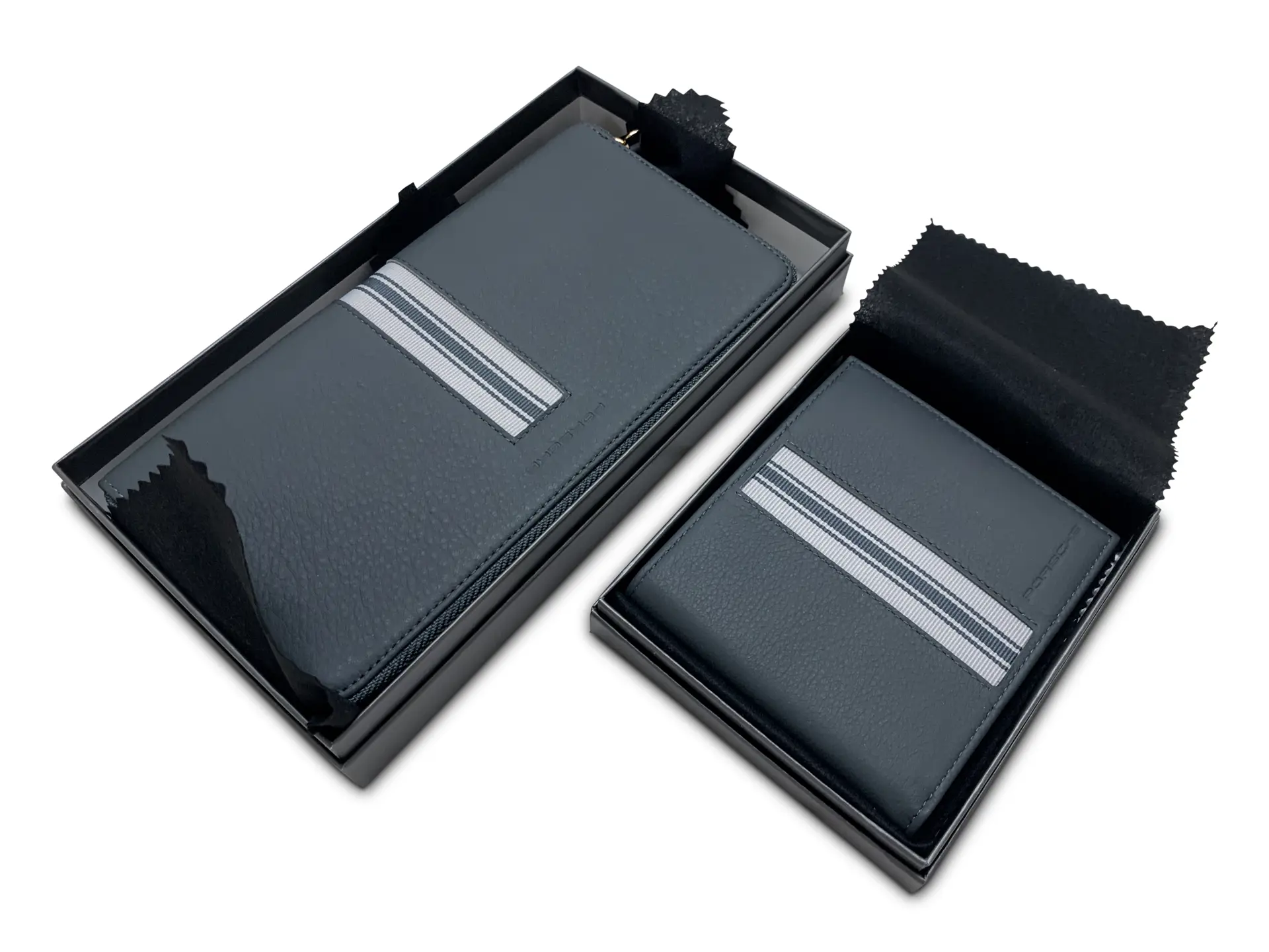 Two Porsche Grey Leather Wallets | The White Collection | Online | RM ...