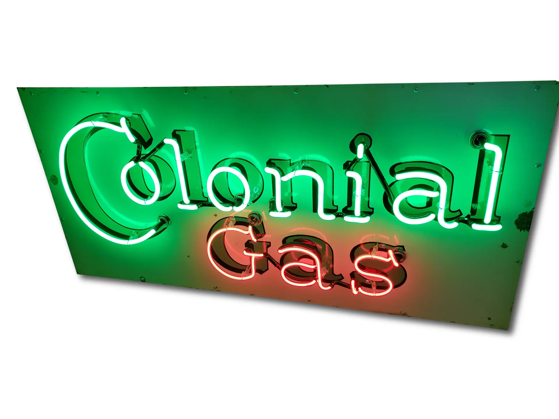 Colonial Gas Neon Porcelain Sign | Driving into Summer | RM Sotheby's