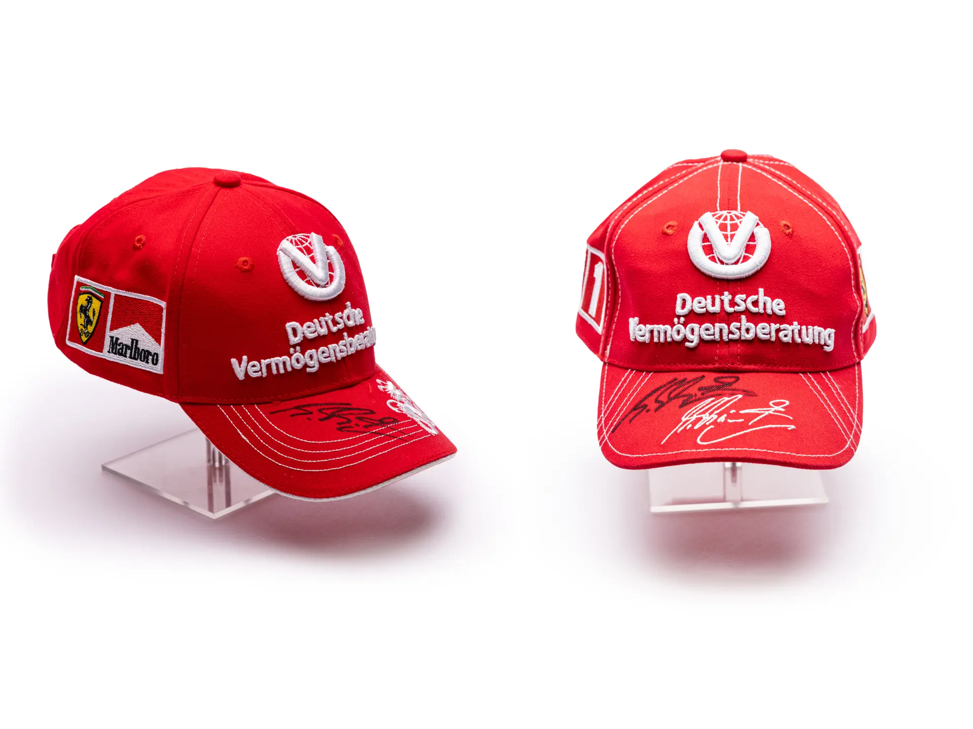 Two Michael Schumacher Formula 1 Signed Caps | The Schumacher and F1 ...