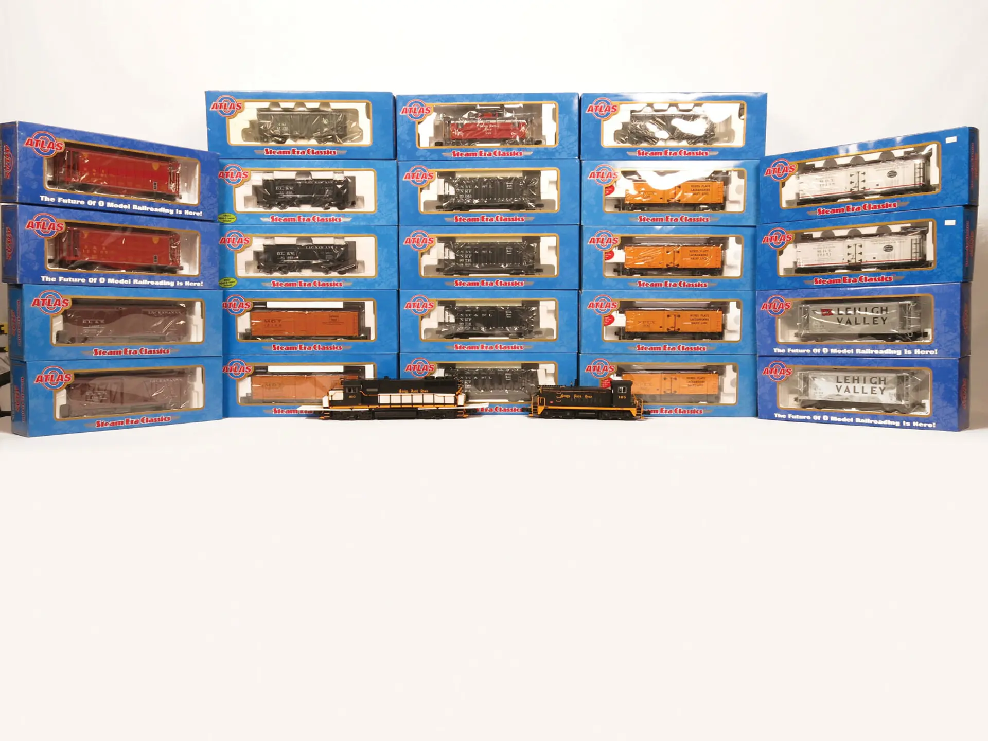 Two Atlas O Gauge Diesel Locomotives with Twenty-One Eastern Related ...