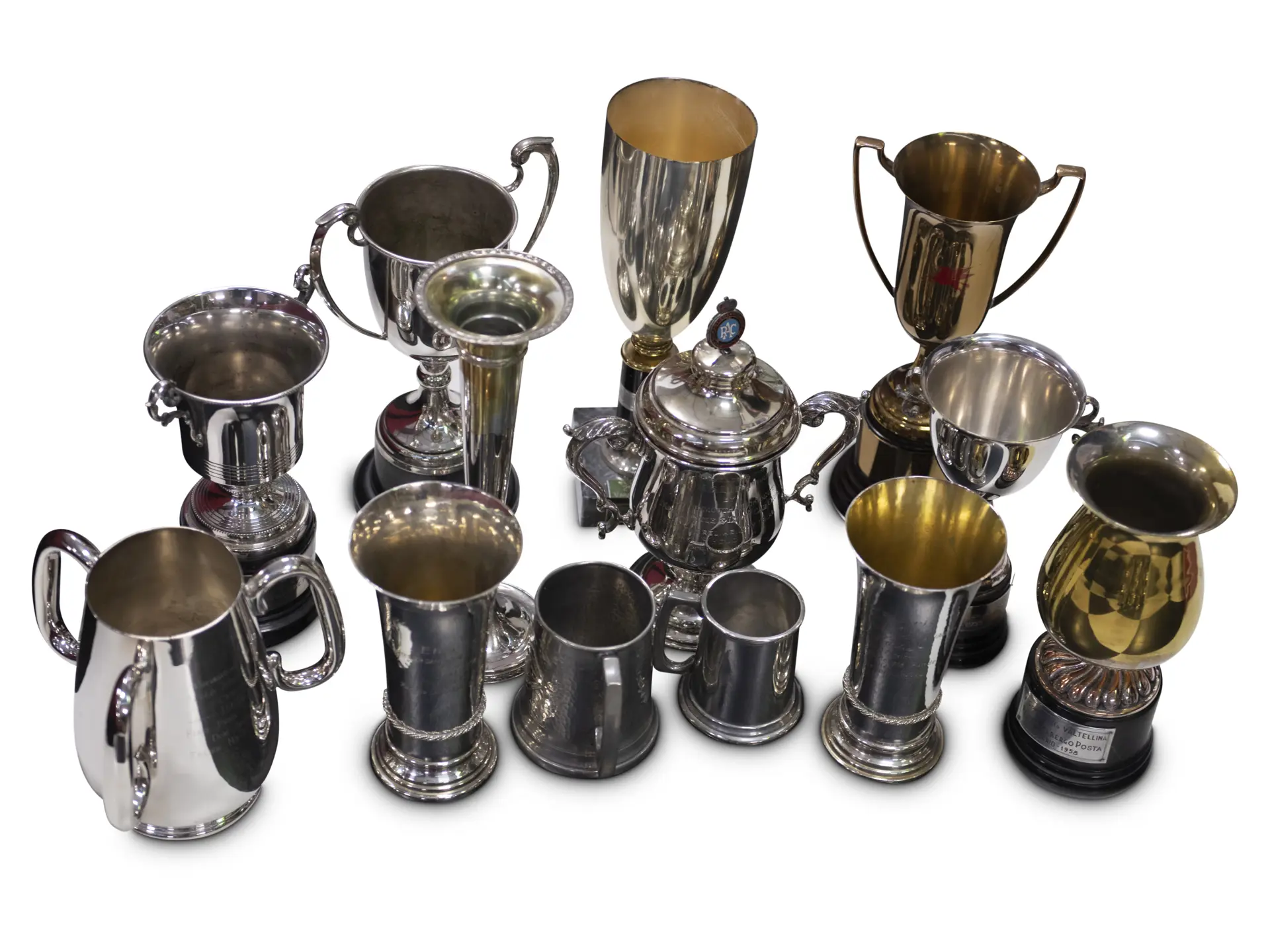 Collection of Ornate Racing Trophies, Awards, and Acknowledgements ...