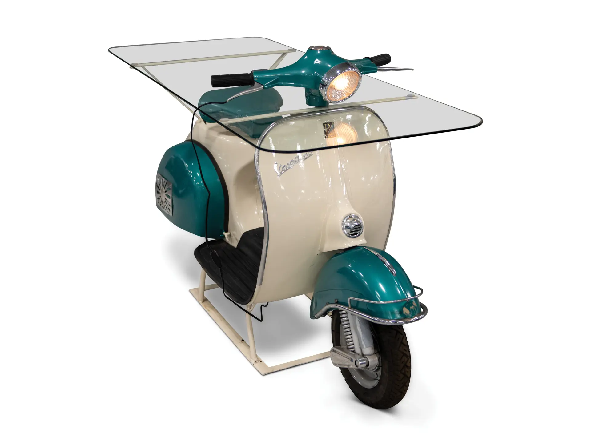 Piaggio Vespa 150 Glass Table | The Elkhart Collection | RM Sotheby's