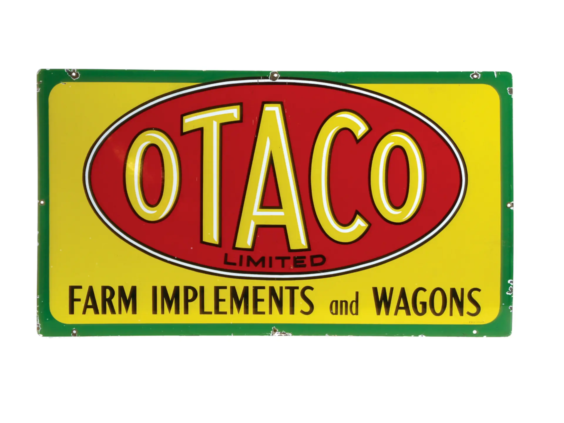 OTACO FARM IMPLEMENTS SIGN | Private Collection of Tom & Marlene Stackhouse | RM Sotheby's