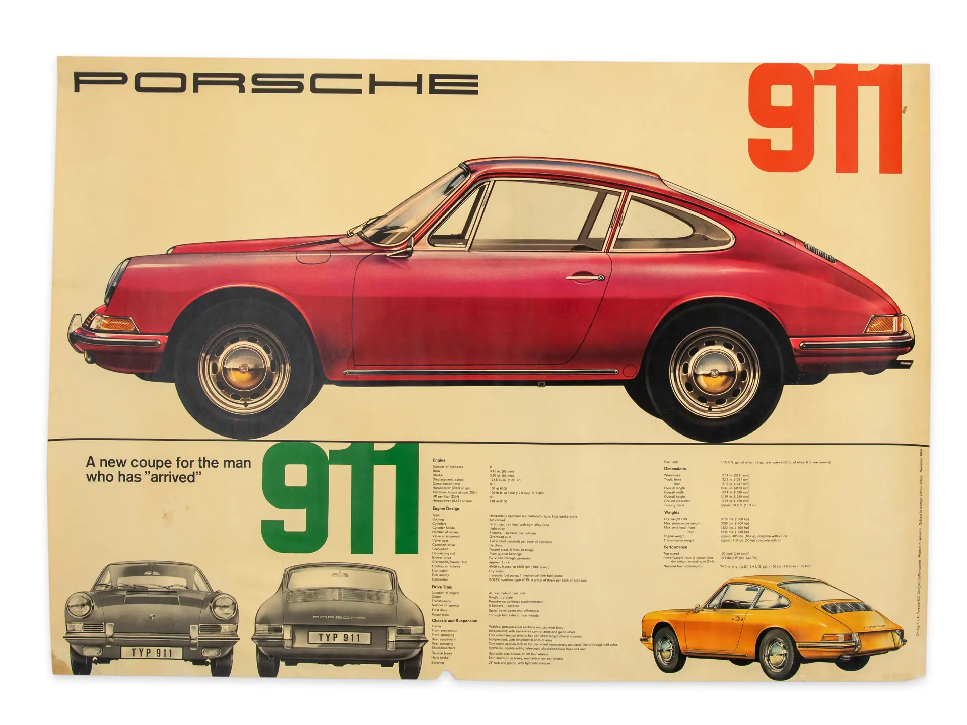 "A new coupe for the man who has 'arrived'" Porsche 911 Advertising ...