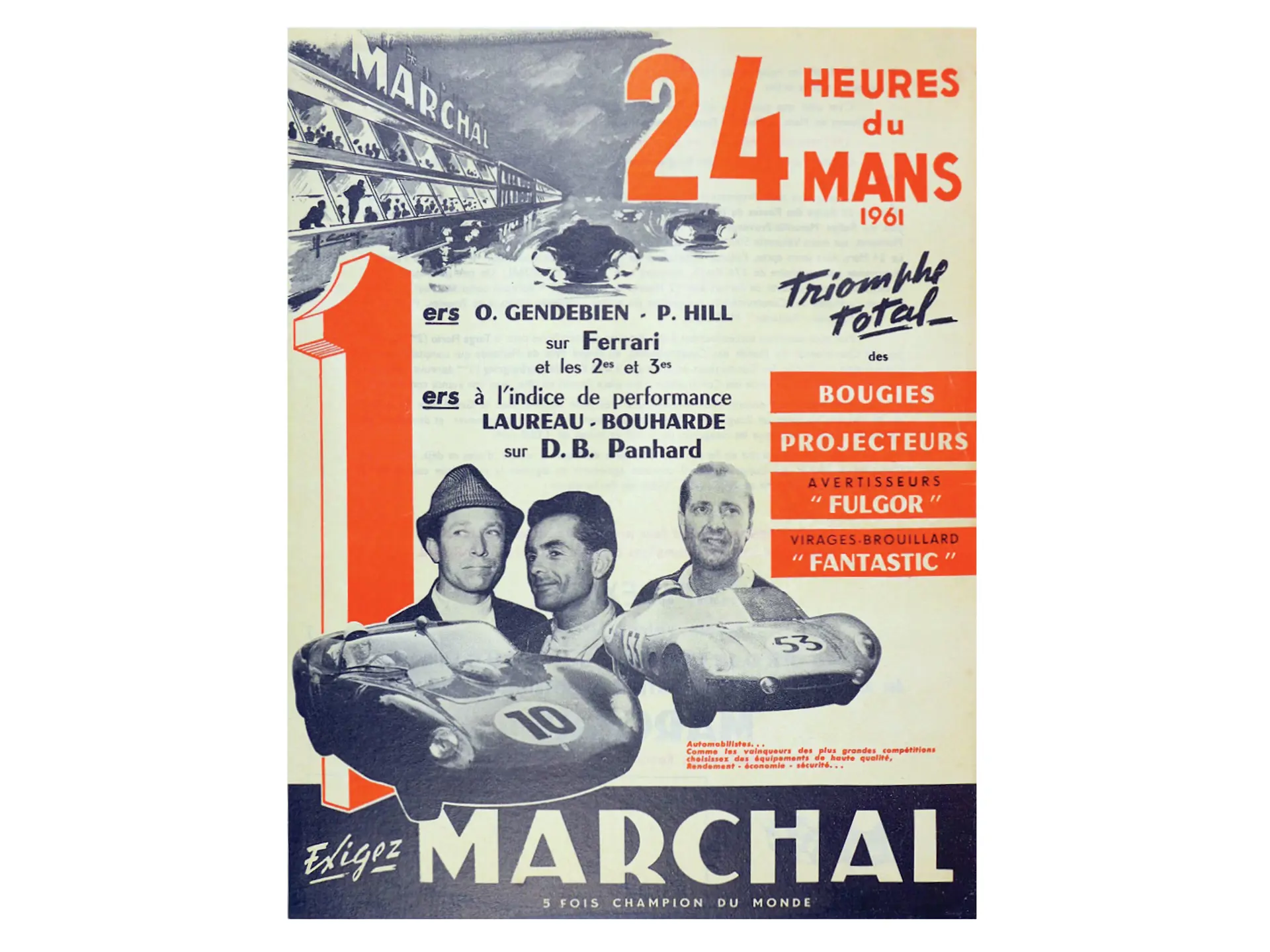 Marchal, 24 Heures du Mans, 1961 | Original Racing Posters, 1925-1972 ...
