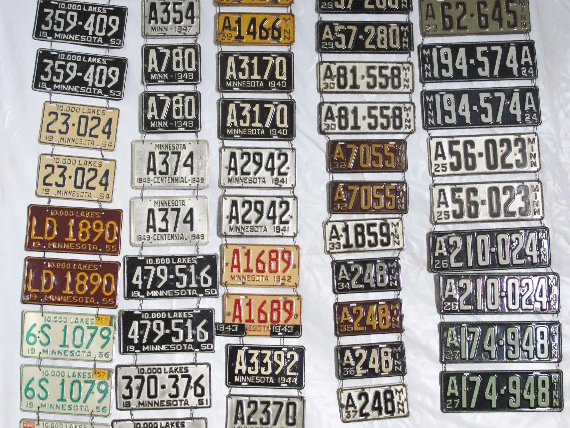 Sequential Minnesota License Plates 1922 - 1965 | The Lee Roy Hartung ...