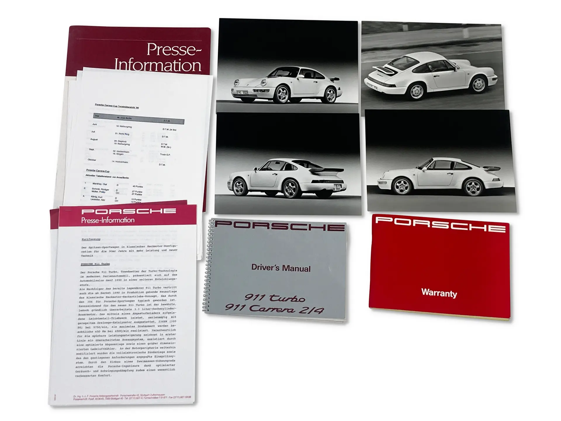 1990 Porsche 911 English/German Manuals and Carrera Cup Press Kit | The ...