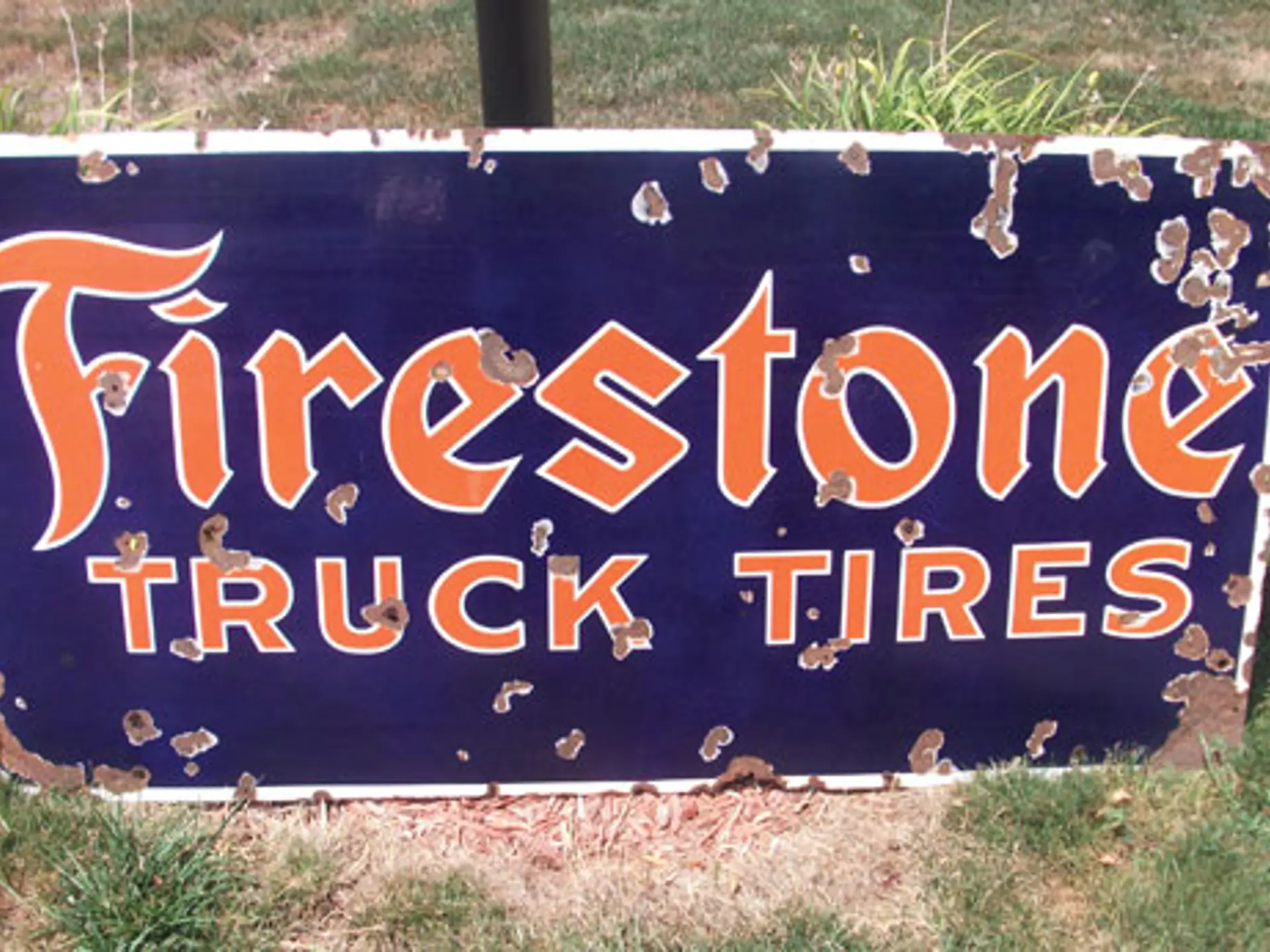 Very Rare 1930's 30" X 60" Porcelain Firestone Truck Tires Sign ...