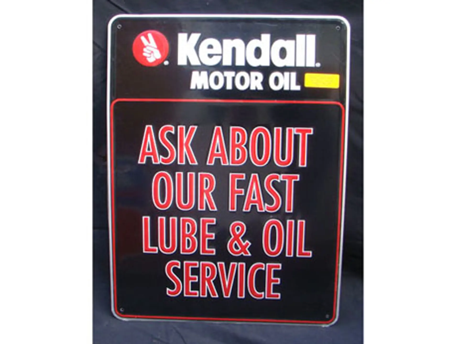 Original New Old Stock Embossed Metal Kendall Motor Oil Sign - Ask ...