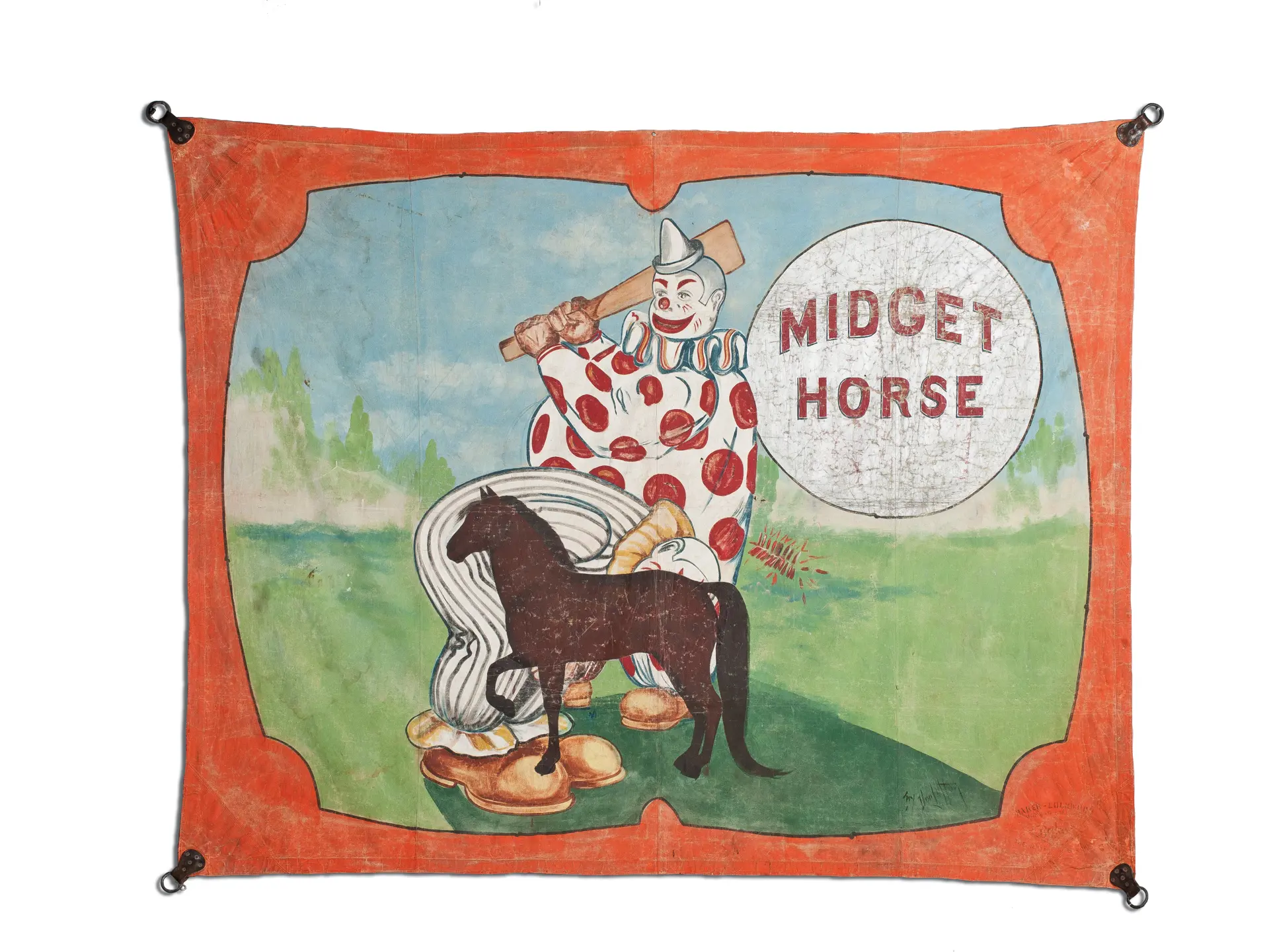 Antique Carnival Sideshow Banner "Midget Horse" | The Milhous ...