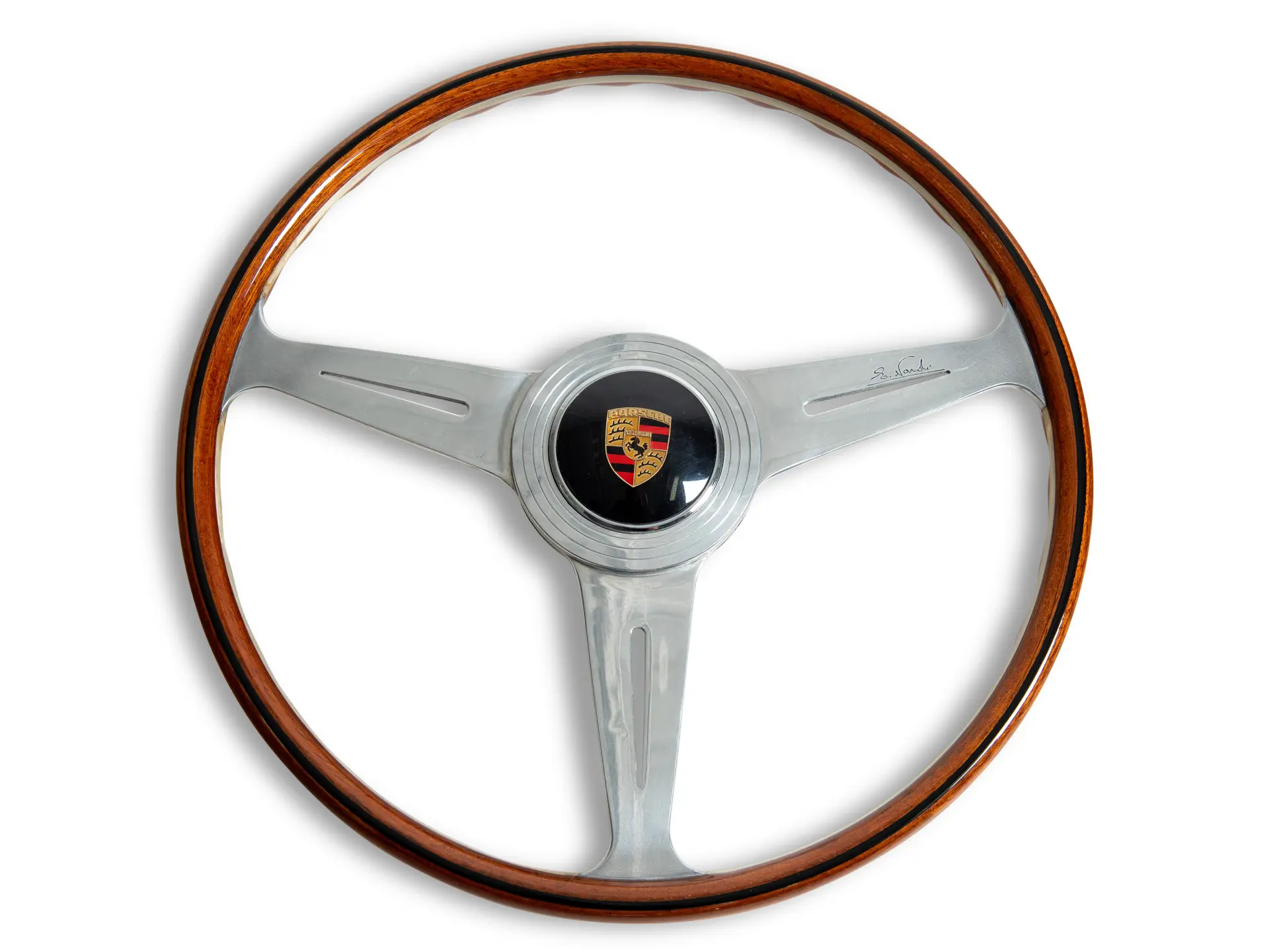 Nardi Wood-Rimmed Steering Wheel with Porsche Horn Button | The White ...