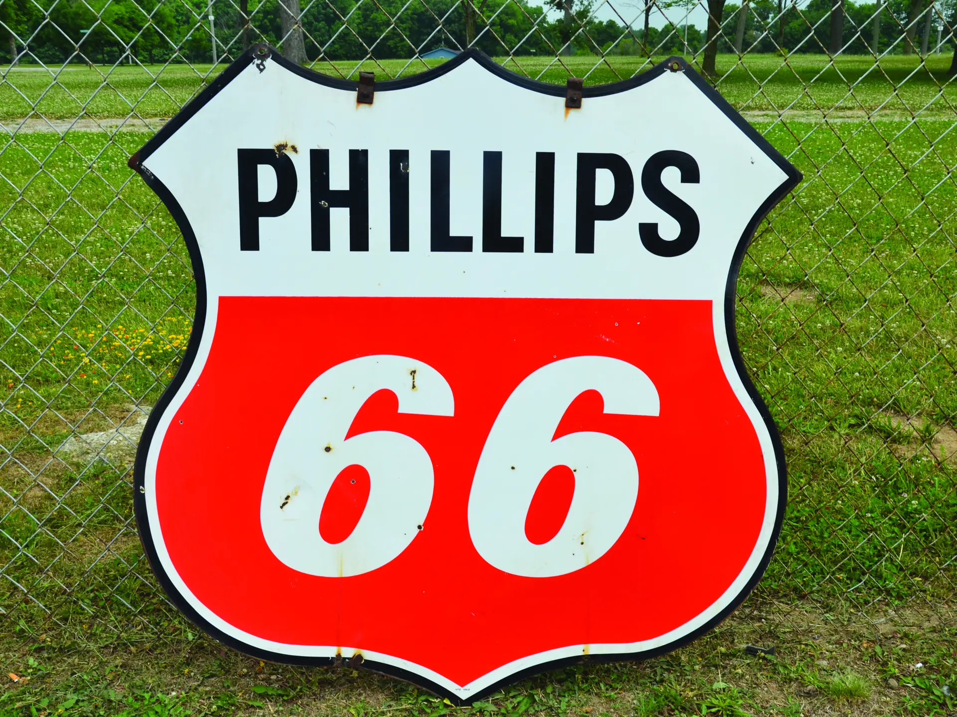 A double-sided, porcelain ‘Phillips 66’ sign, 47" x 47". | Auburn Fall ...