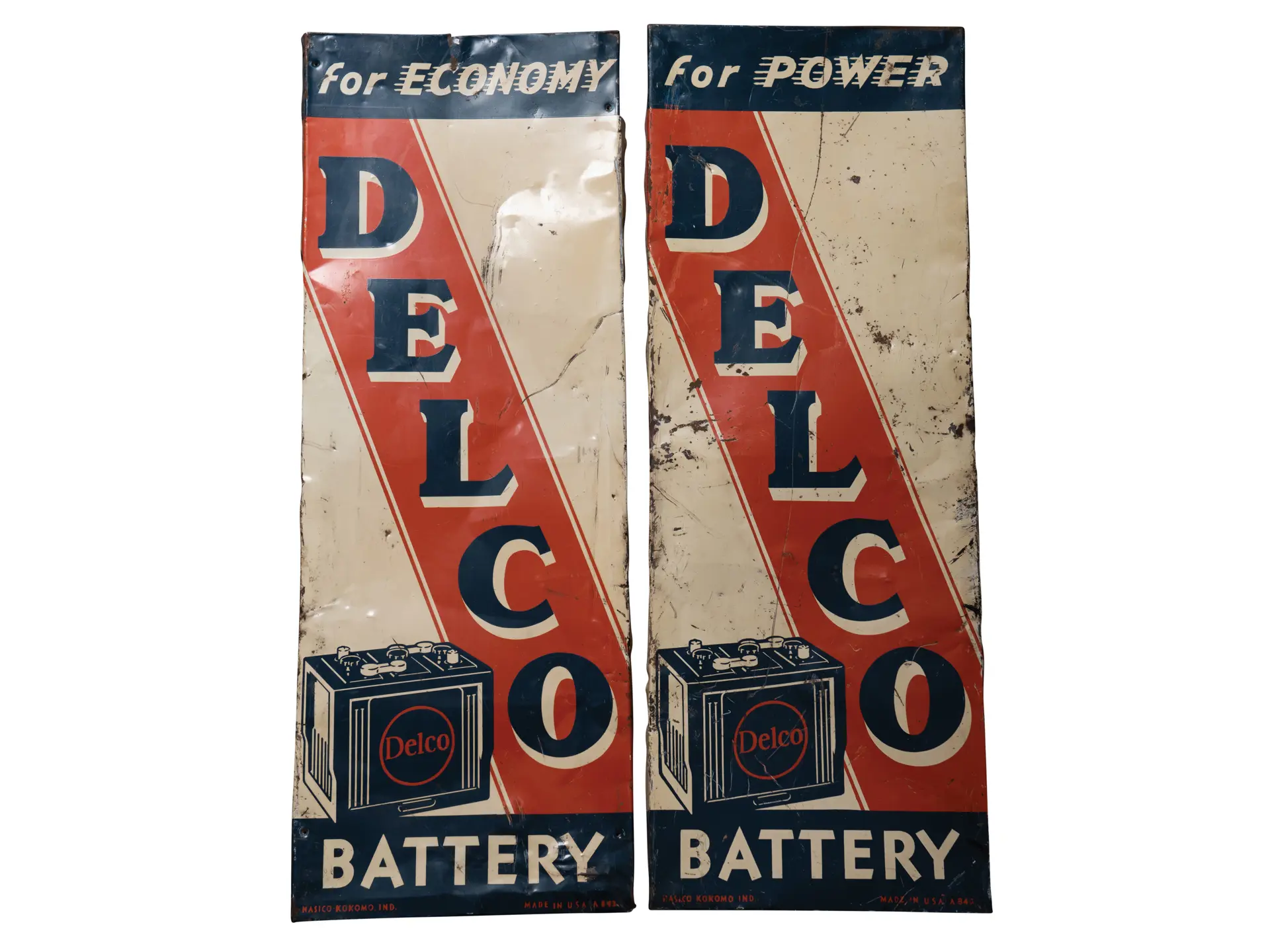 Delco Battery Wood-Backed Tin Signs | The Dingman Collection | RM Sotheby's