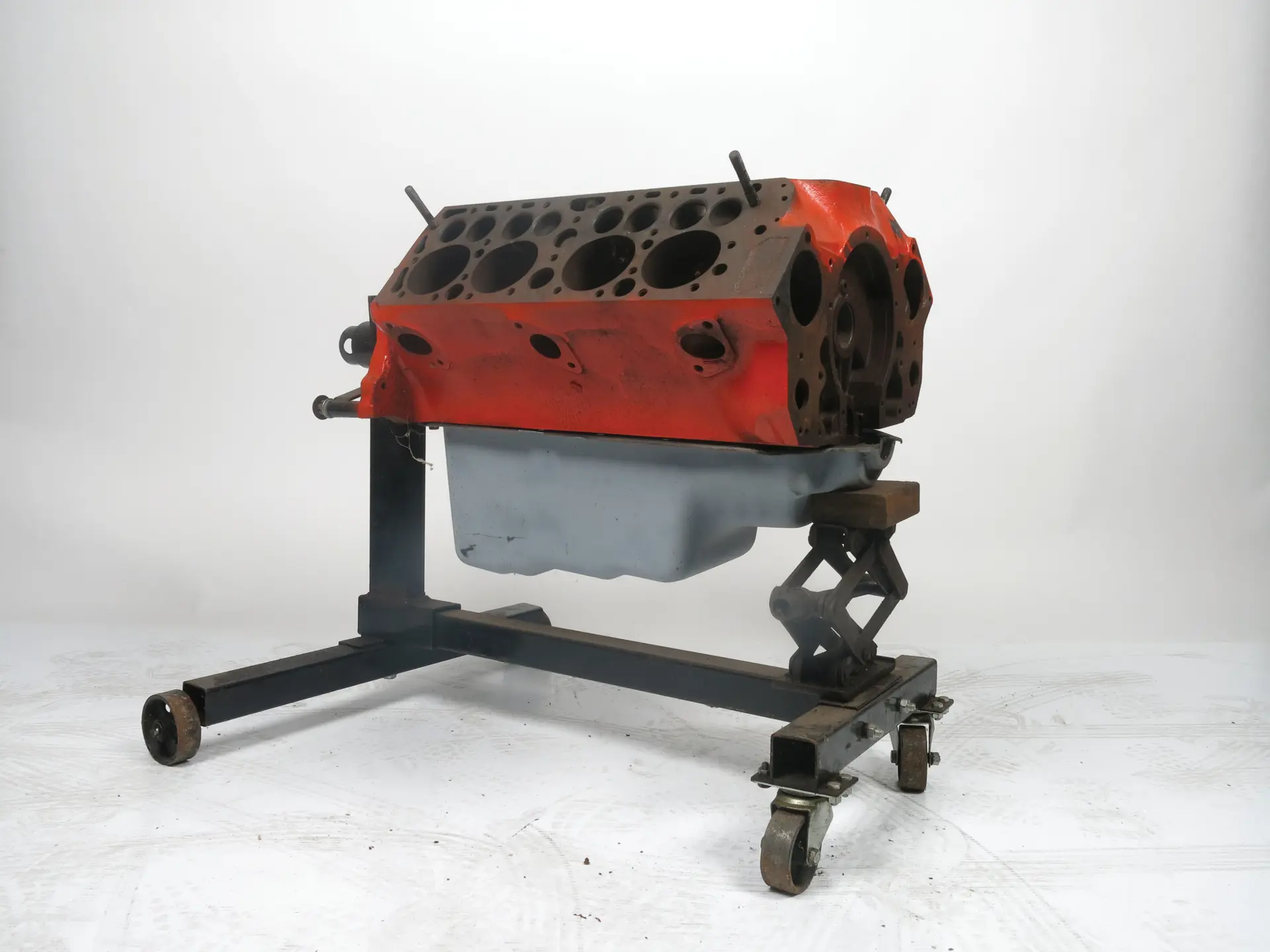 1949 - 1953 Ford flathead engine block mounted on stand (red) | Auburn ...