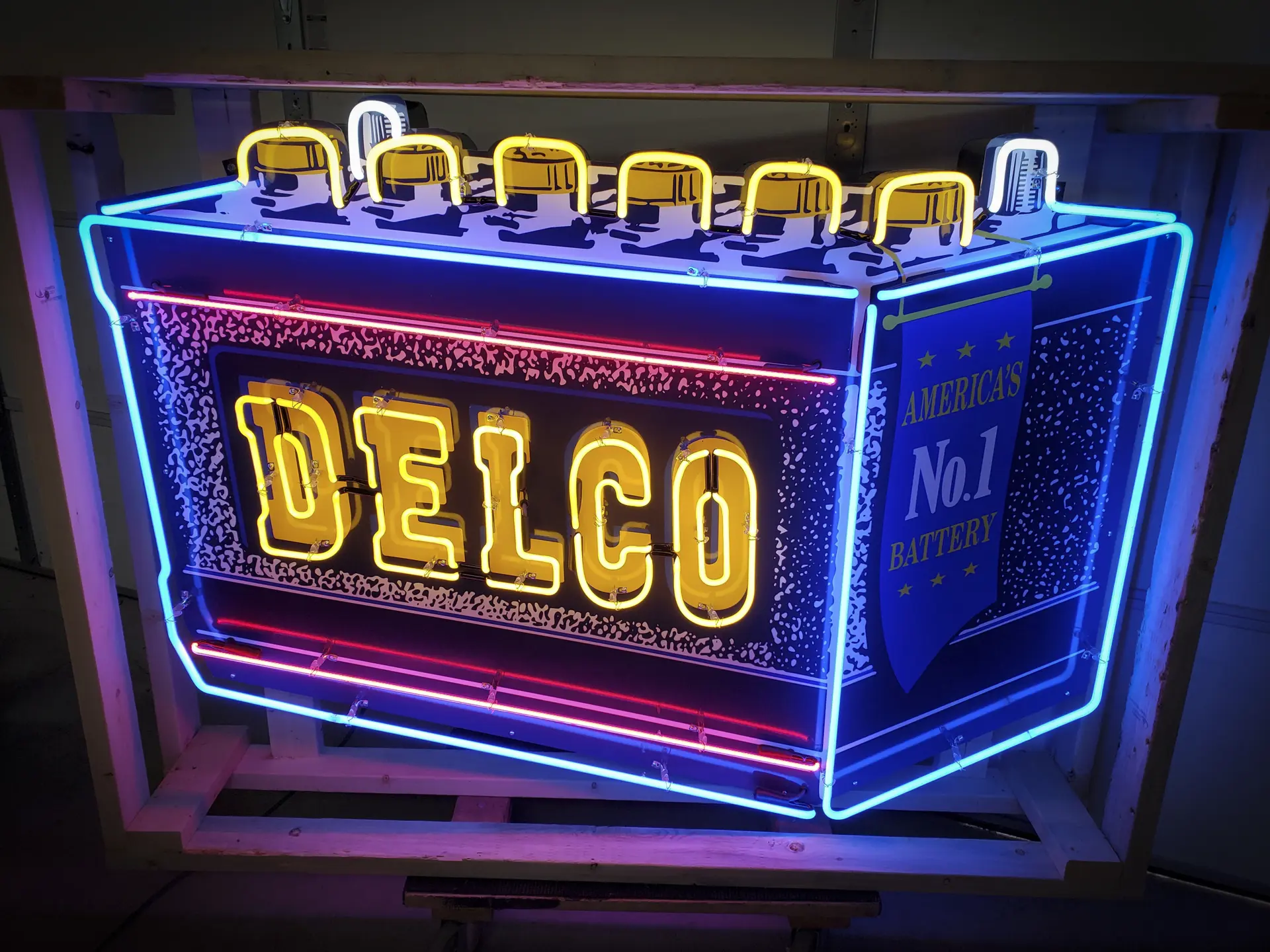 Delco Batteries Custom-Made Animated Neon Tin Sign | Open Roads, North ...