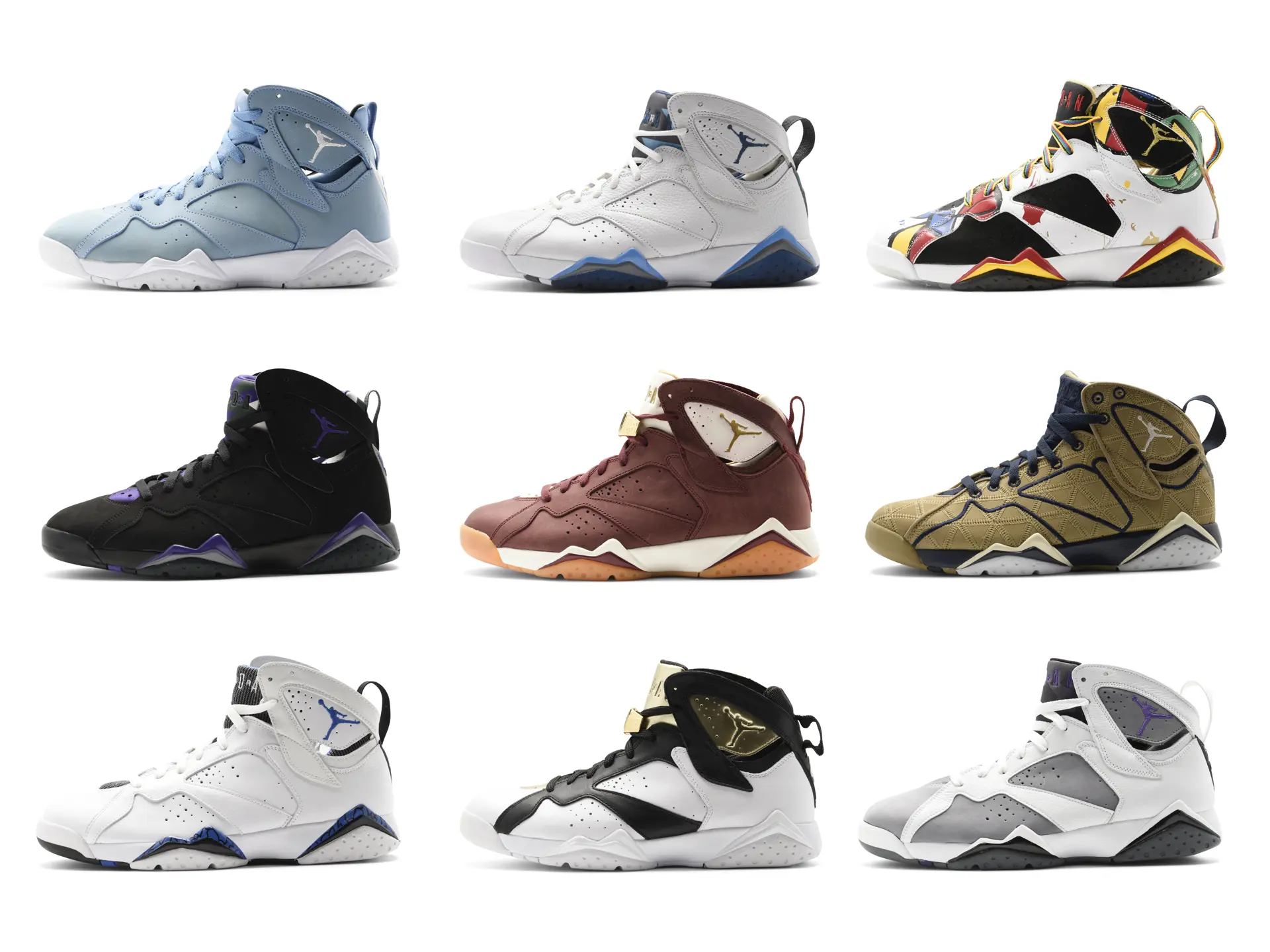 Set of Nine | Nike Air Jordan 7 Retro Sneakers | Dare to Dream | The ...