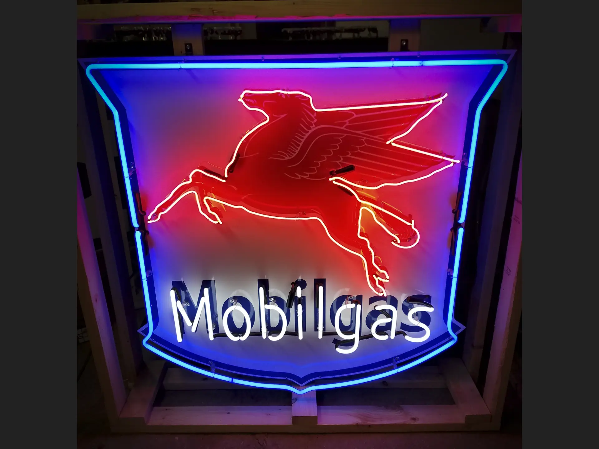 Mobilgas Custom-Made Neon Tin Sign | Open Roads, May | RM Sotheby's