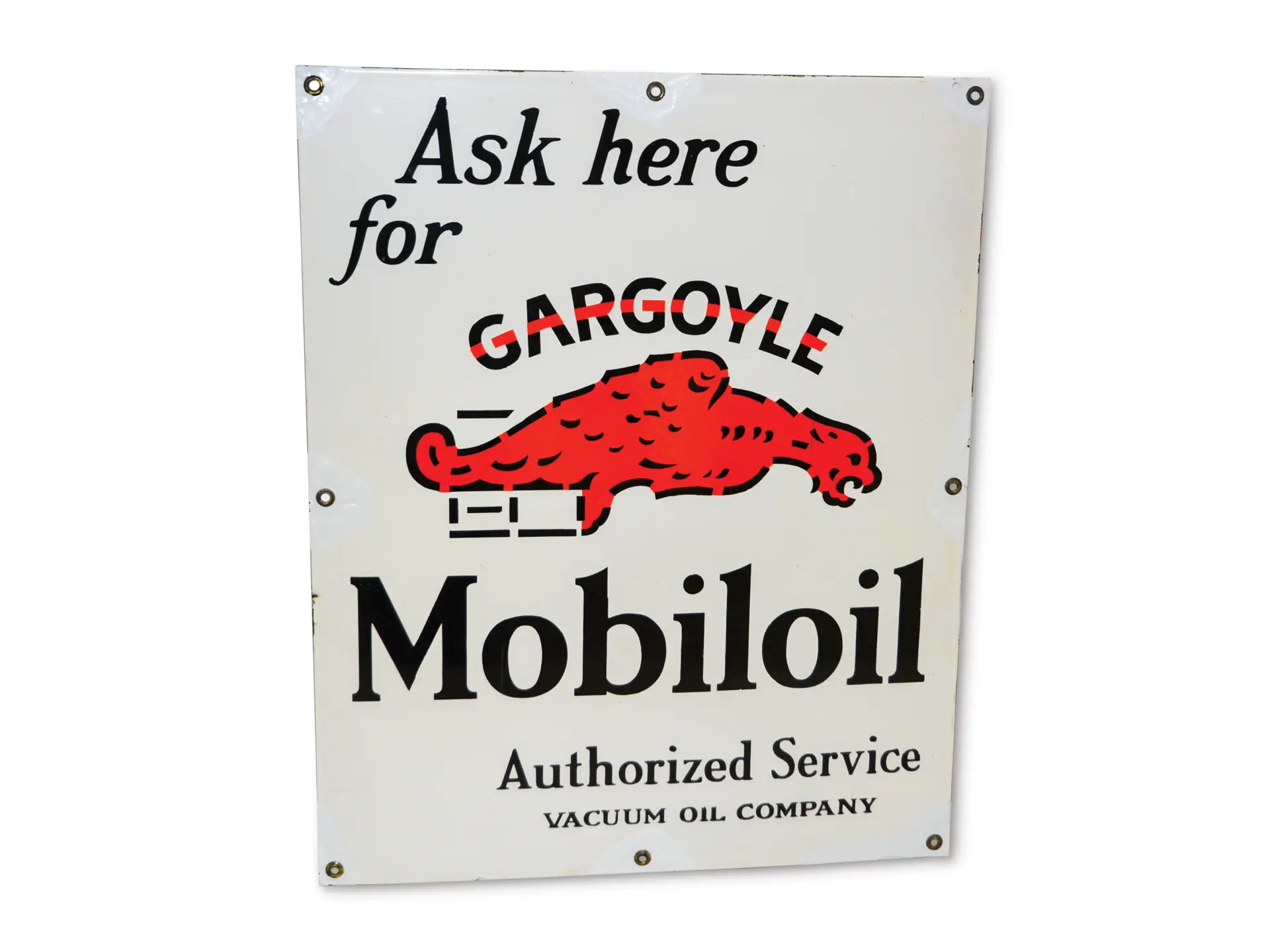 Ask Here for Gargoyle Mobiloil Sign | Auburn Spring 2019 | RM Sotheby's