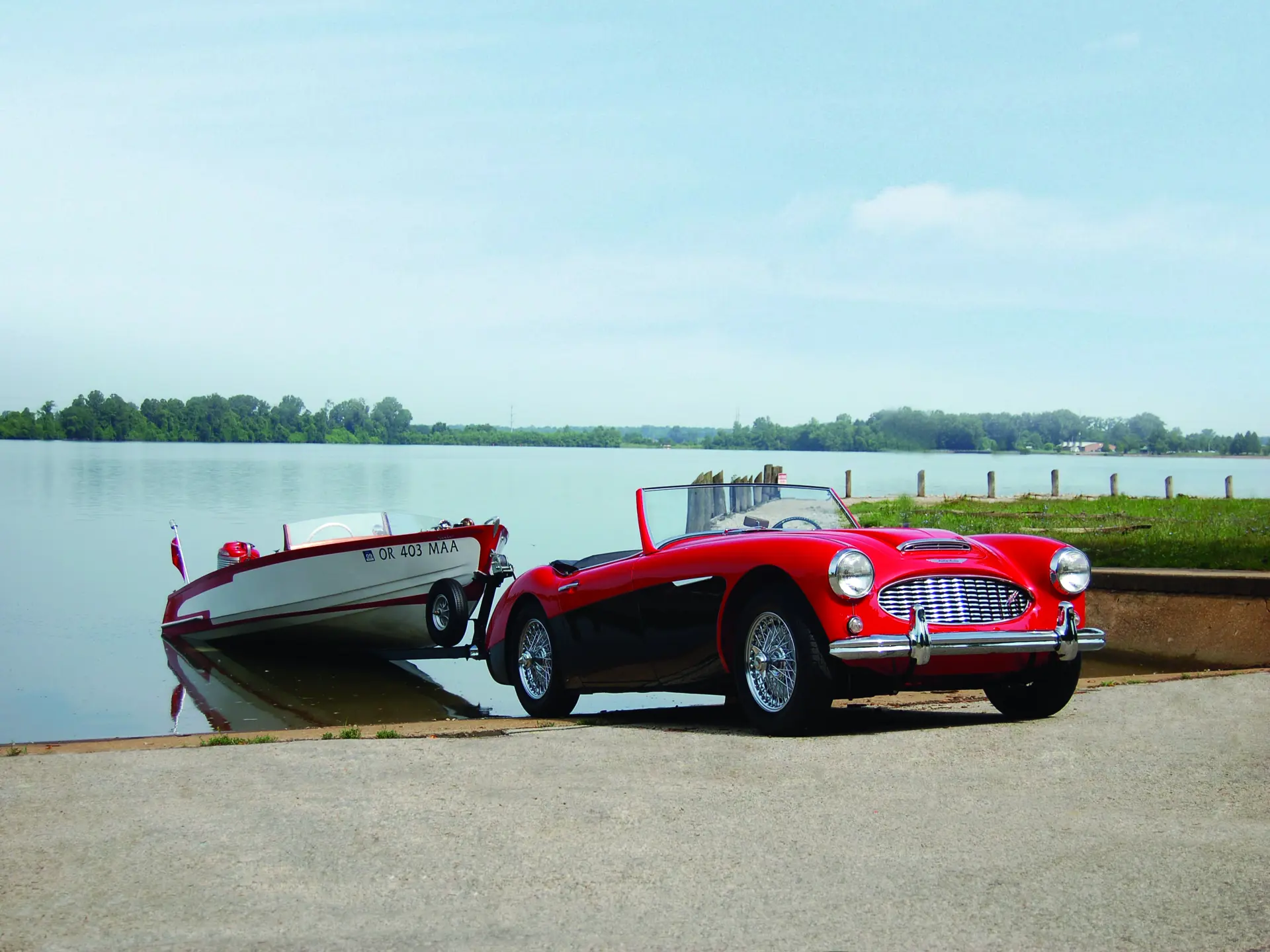 1959 Austin-Healey 100-Six and 1956 Healey Ski-Master Speedboat ...