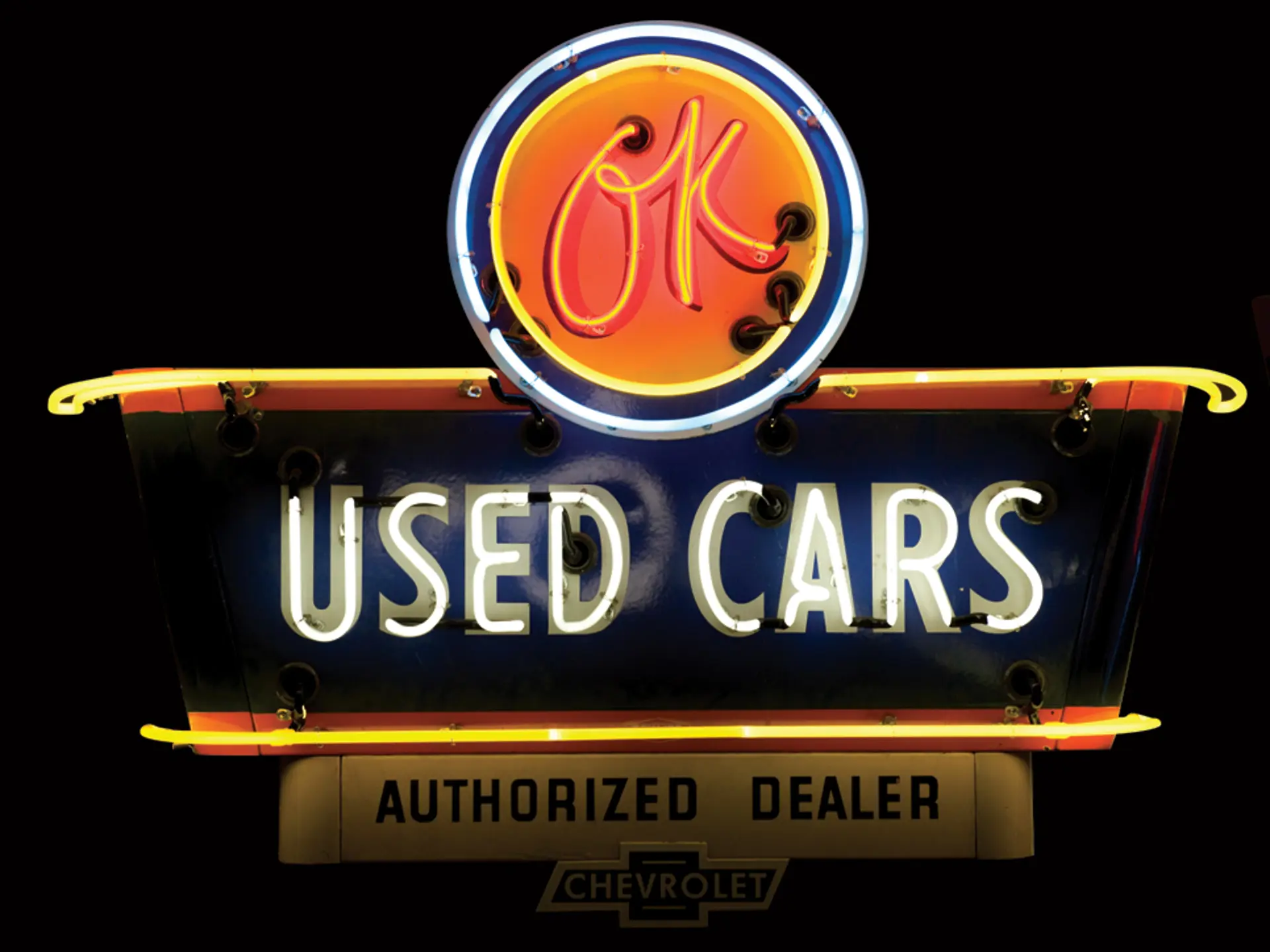 GM OK Used Cars Authorized Dealer Sign | Vintage Motor Cars of Hershey ...
