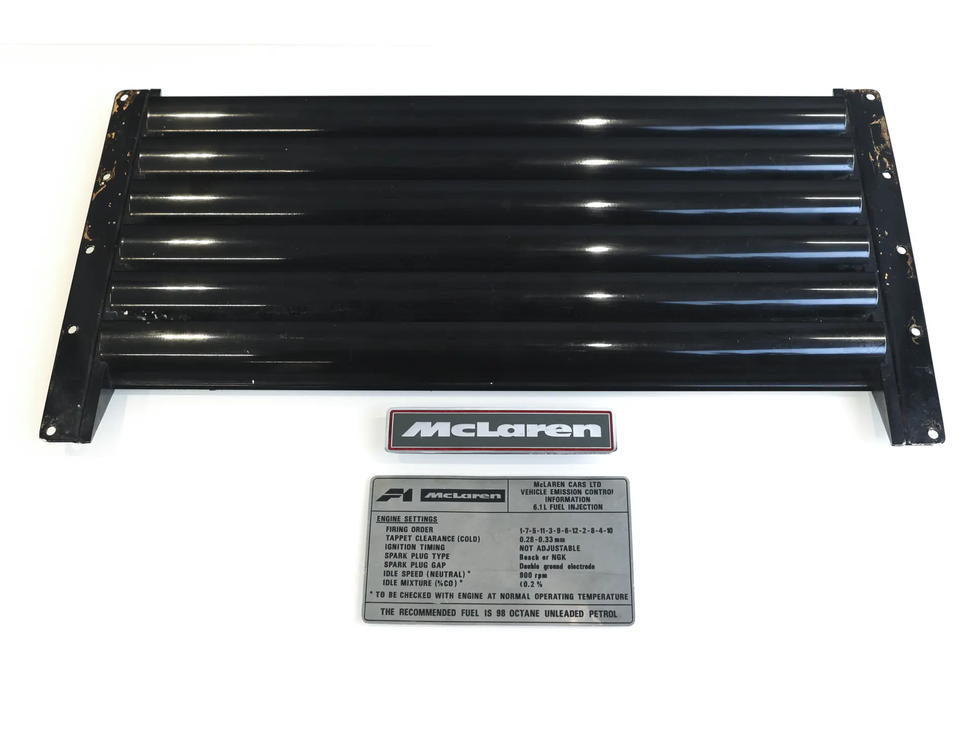 McLaren F1 Bonnet Badge, Emissions Plate and Rear Grille | Open Roads ...