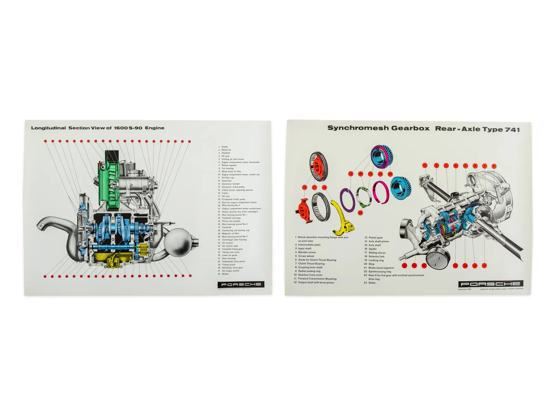 Porsche Engine and Gearbox Schematic Posters | The White Collection ...