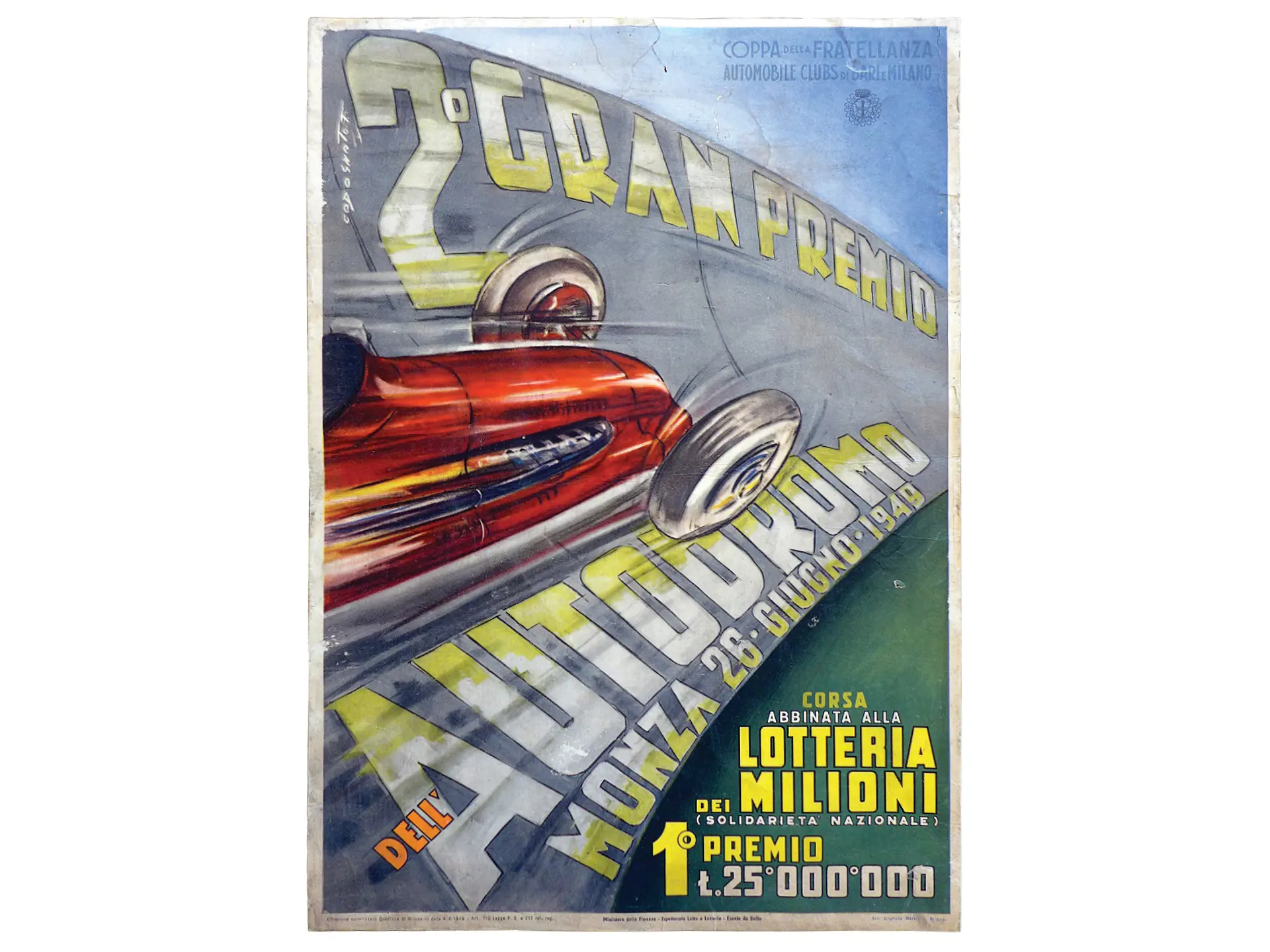 2nd Gran Premio dell' Autodromo, Monza, 1949 | Original Racing Posters ...