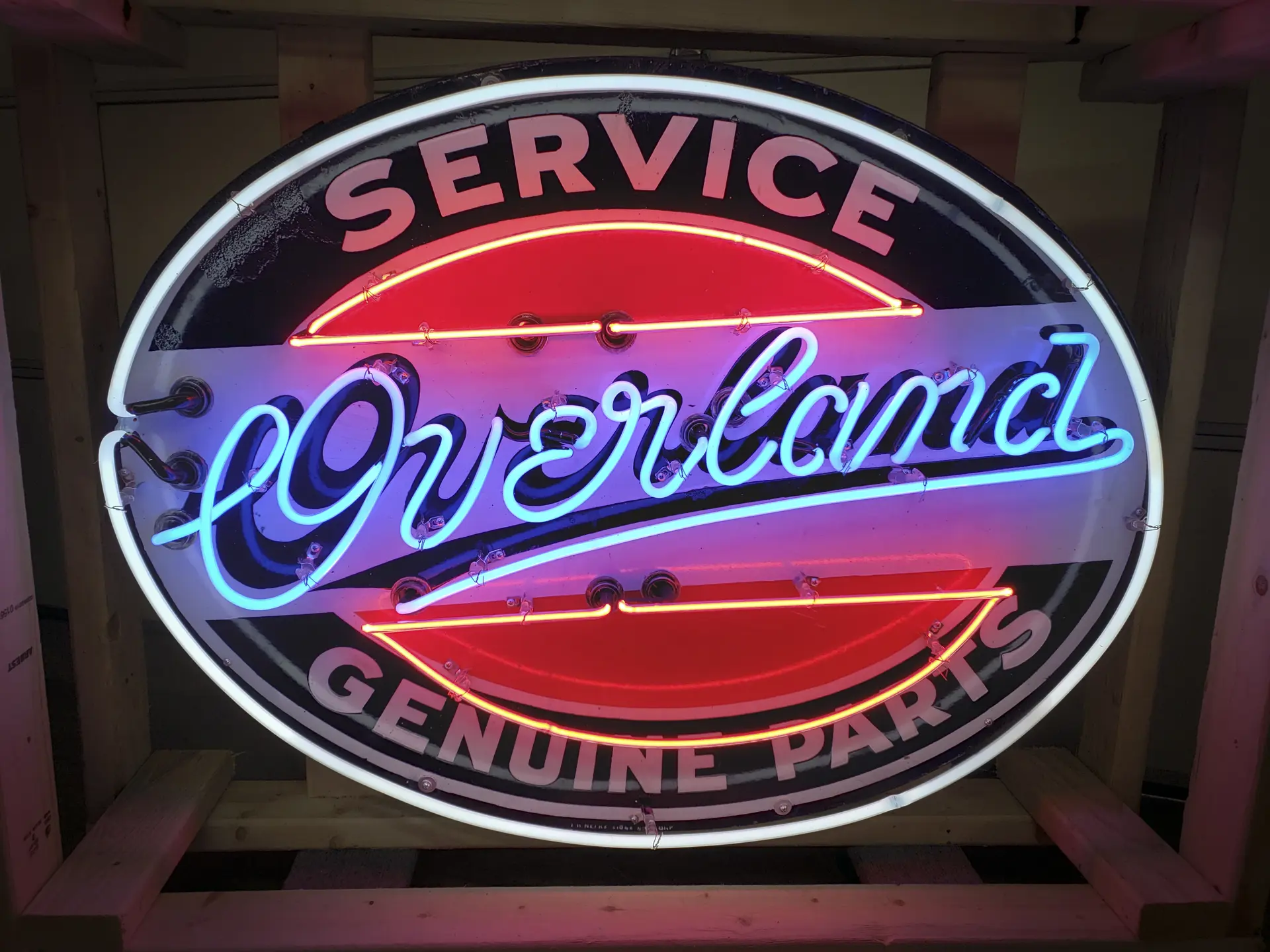 Overland Dealership Neon Porcelain Sign | Auburn Fall 2020 | RM Sotheby's