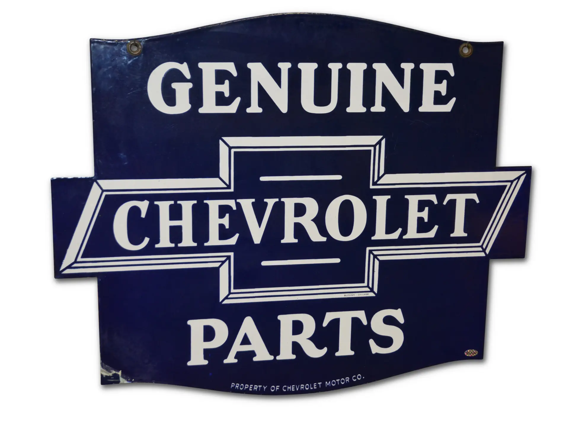 Genuine Chevrolet Parts porcelain sign | Auburn Fall 2019 | RM Sotheby's