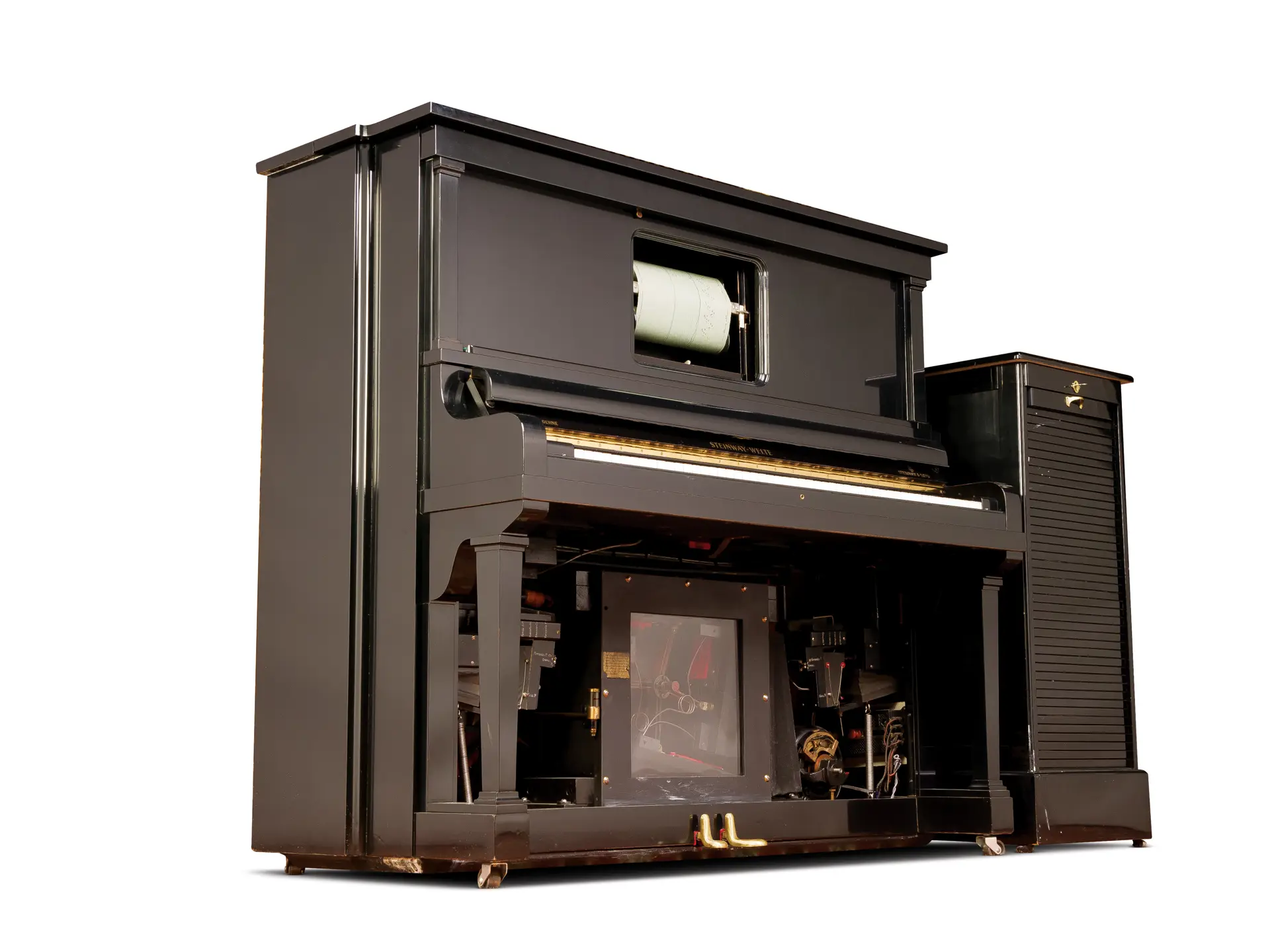 1920 Steinway & Sons T-98 Welte-Mignon Upright Piano with Roll Cabinet ...